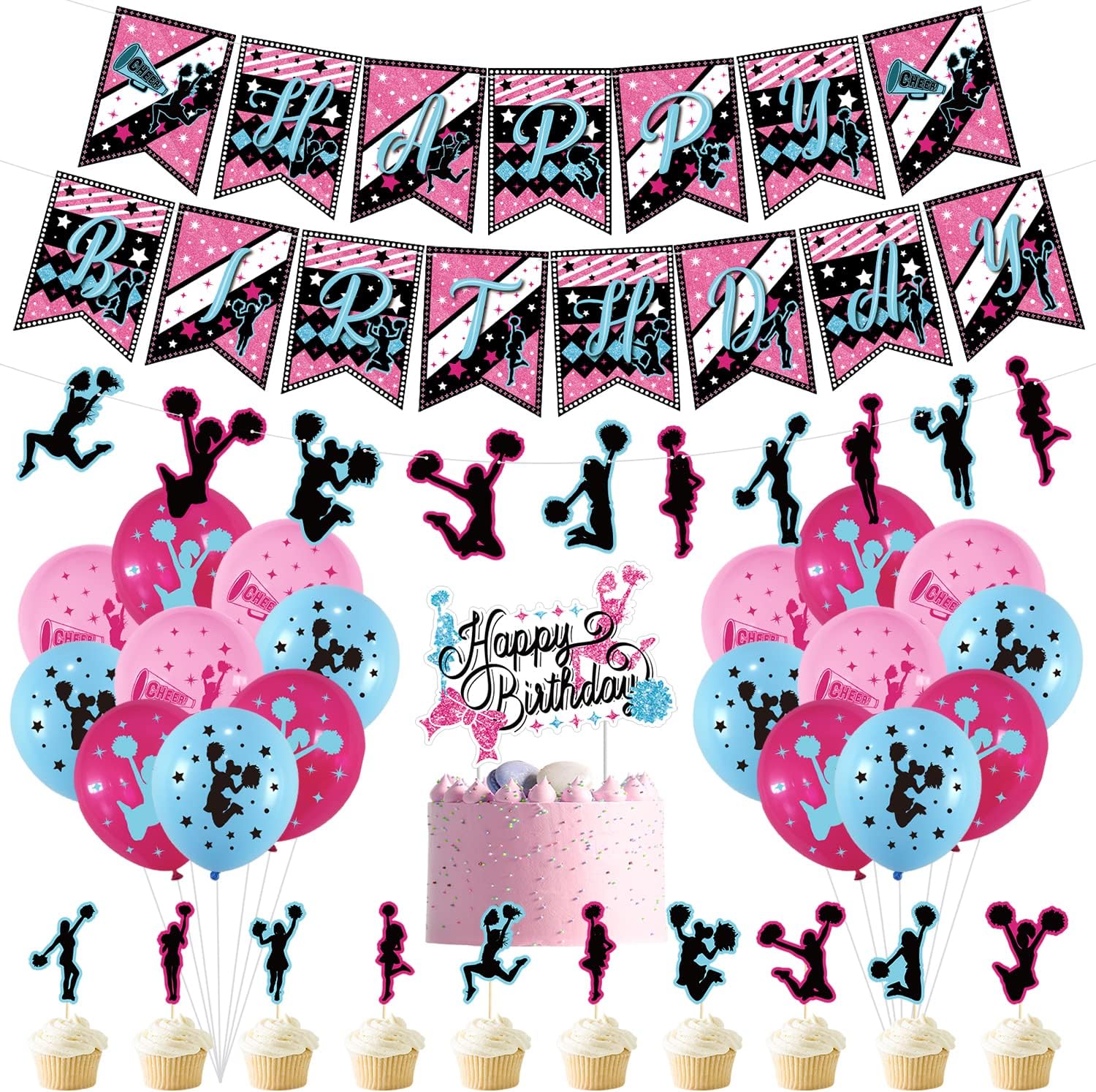 Amazon.com: KEFAN Cheerleading Birthday Party Decorations, Gymnastics ...