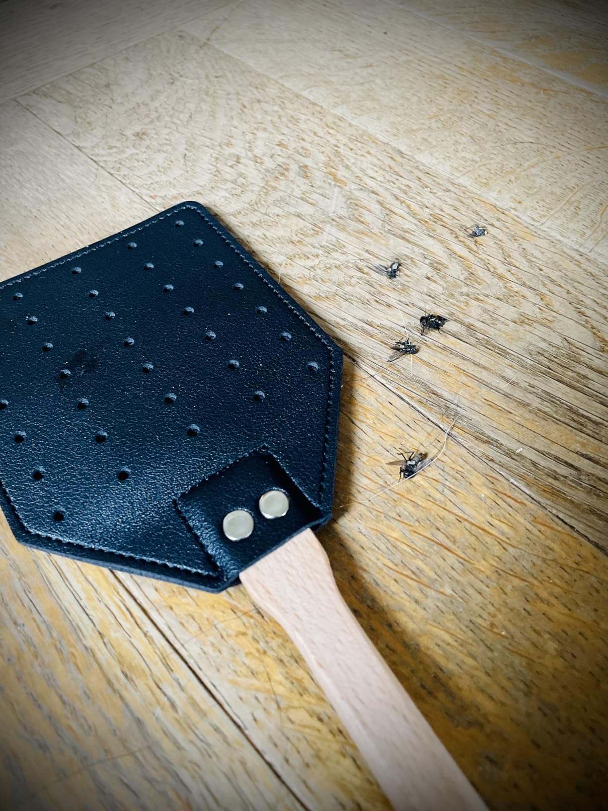 2 Pièces Tapette à Mouches Robuste, Tapette à Mouches Manuelle avec Long Manche en Bois Durable ...