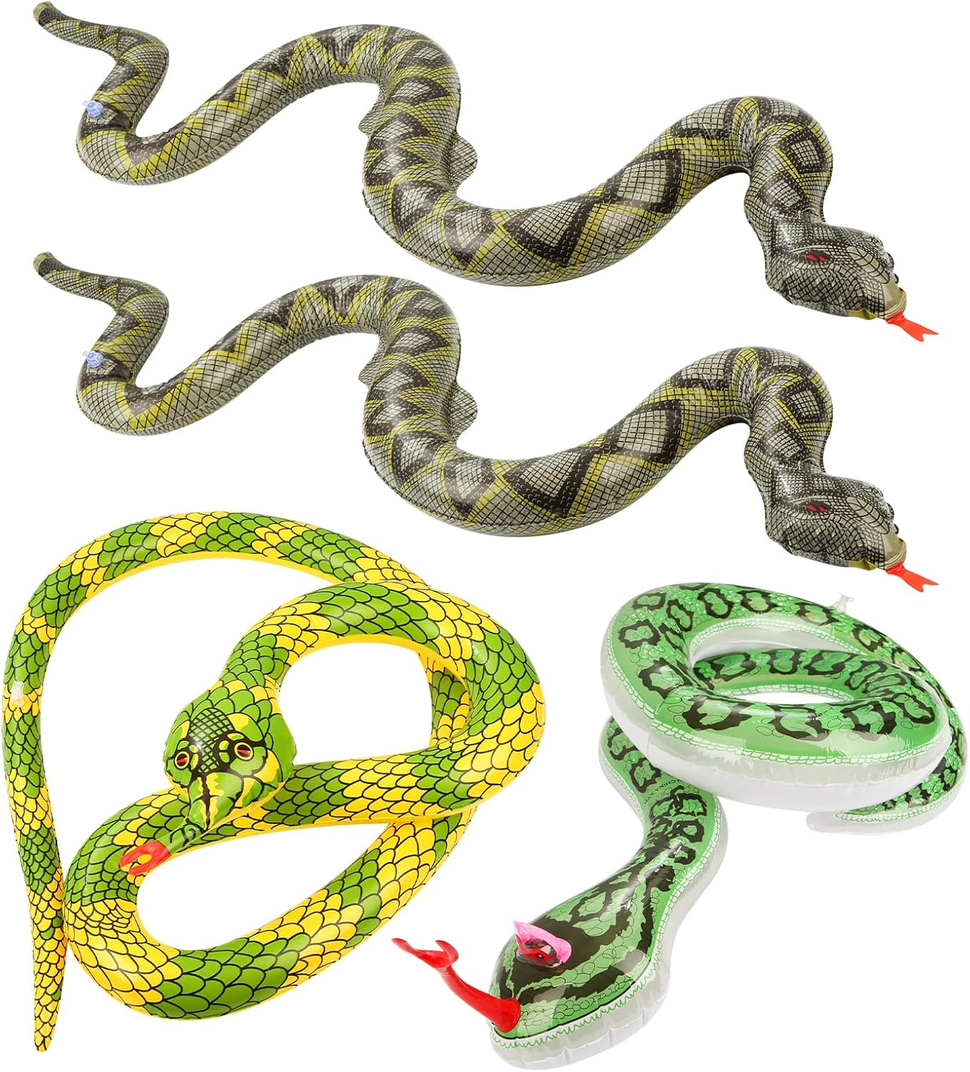 4pcs Inflatable False Snake, Large Inflatable Snakes for Pool ...
