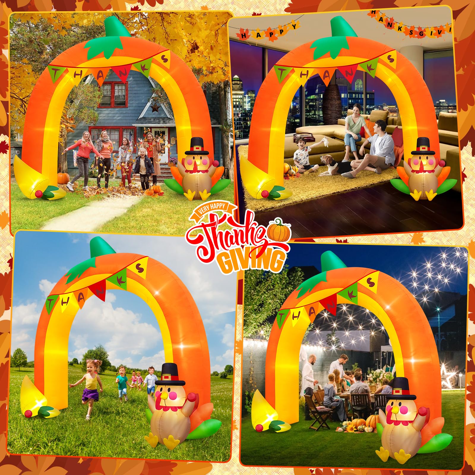 Snapklik.com : MICOCAH 10FT Giant Thanksgiving Inflatables Archway ...