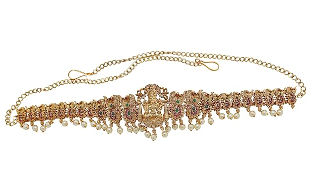 Buy Nagneshi Art Gold-Plated Stone Studded Luxmi Kamarbandh Belly-Chain ...