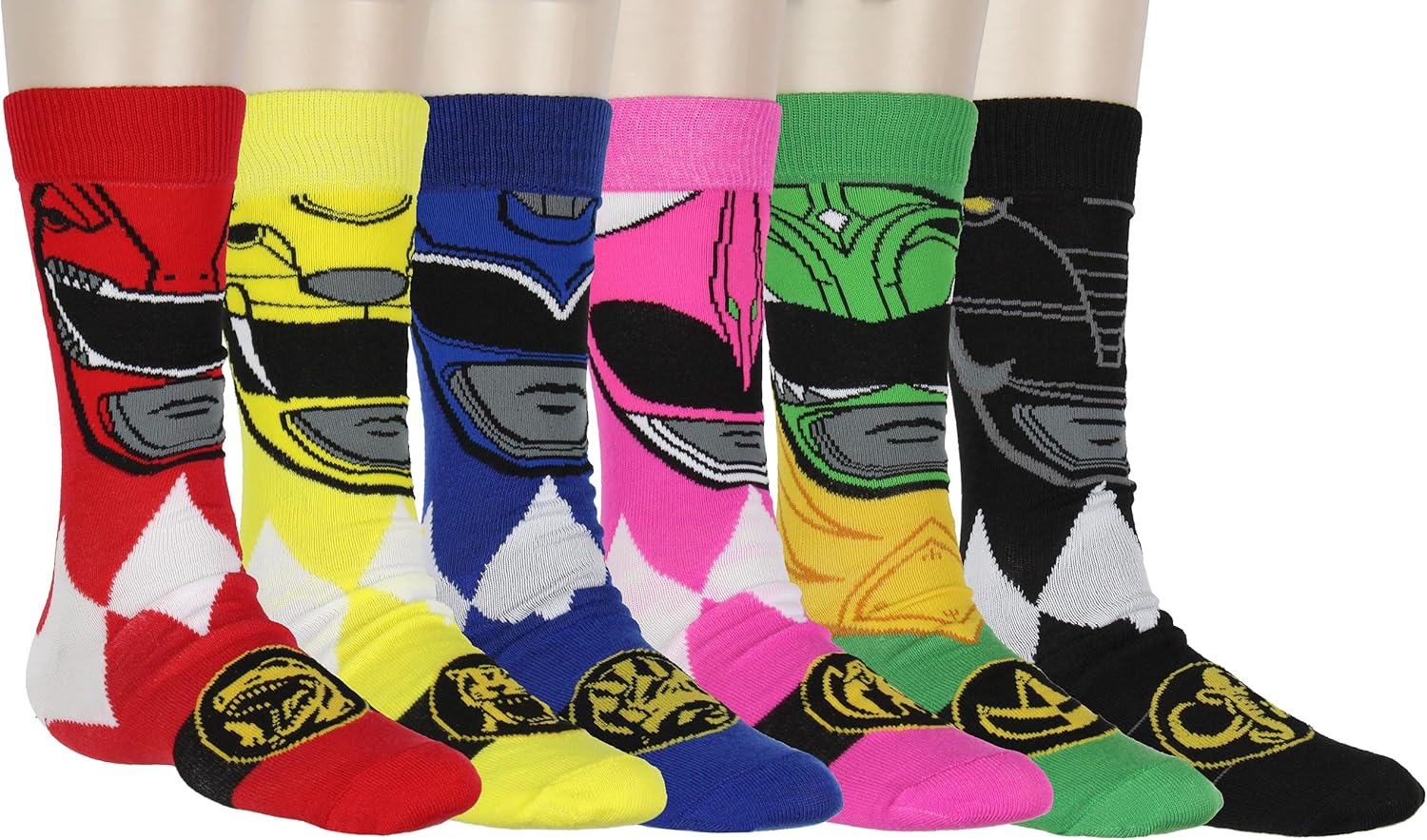 Amazon.com: Hyp Power Rangers Men's Ranger Big Face Color-Inspired 6 ...