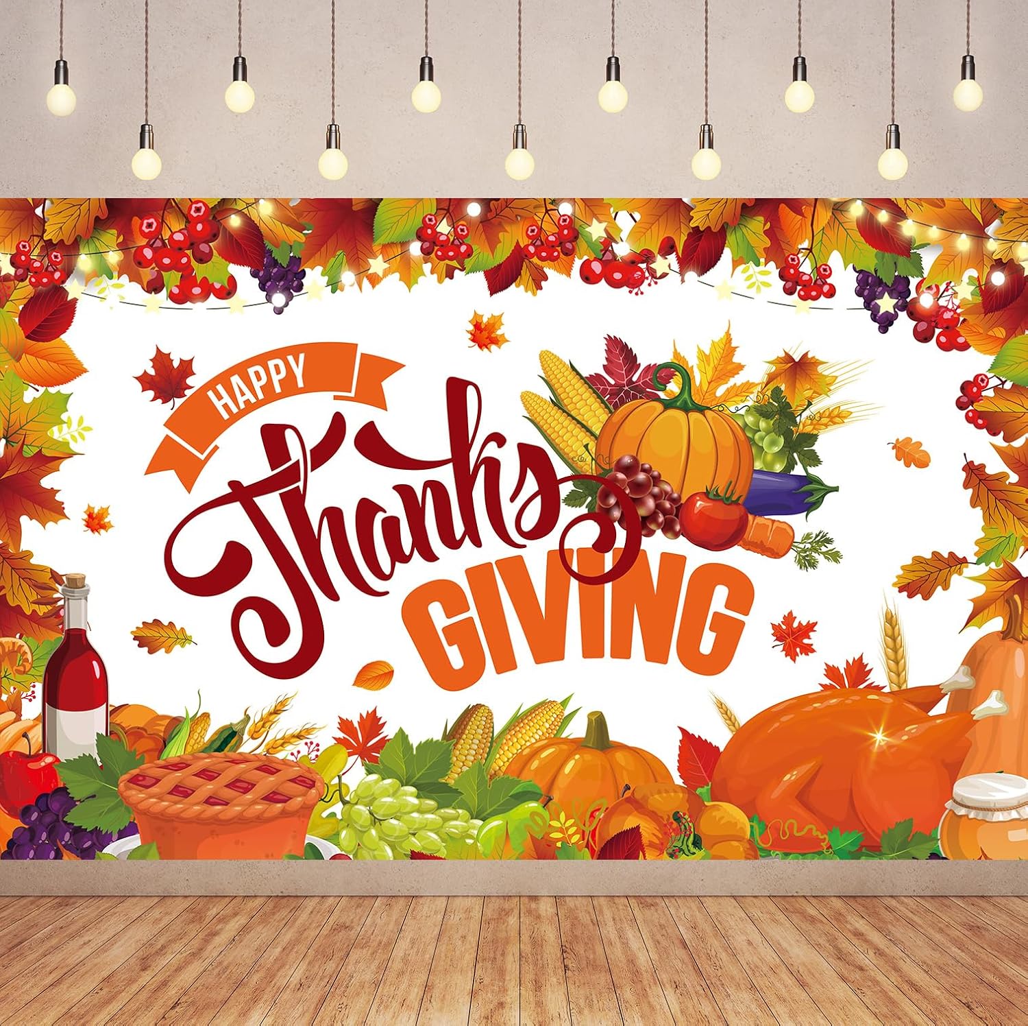 Amazon.com : 6x3.6ft Thanksgiving Day Banner Decorations.Thanksgiving ...