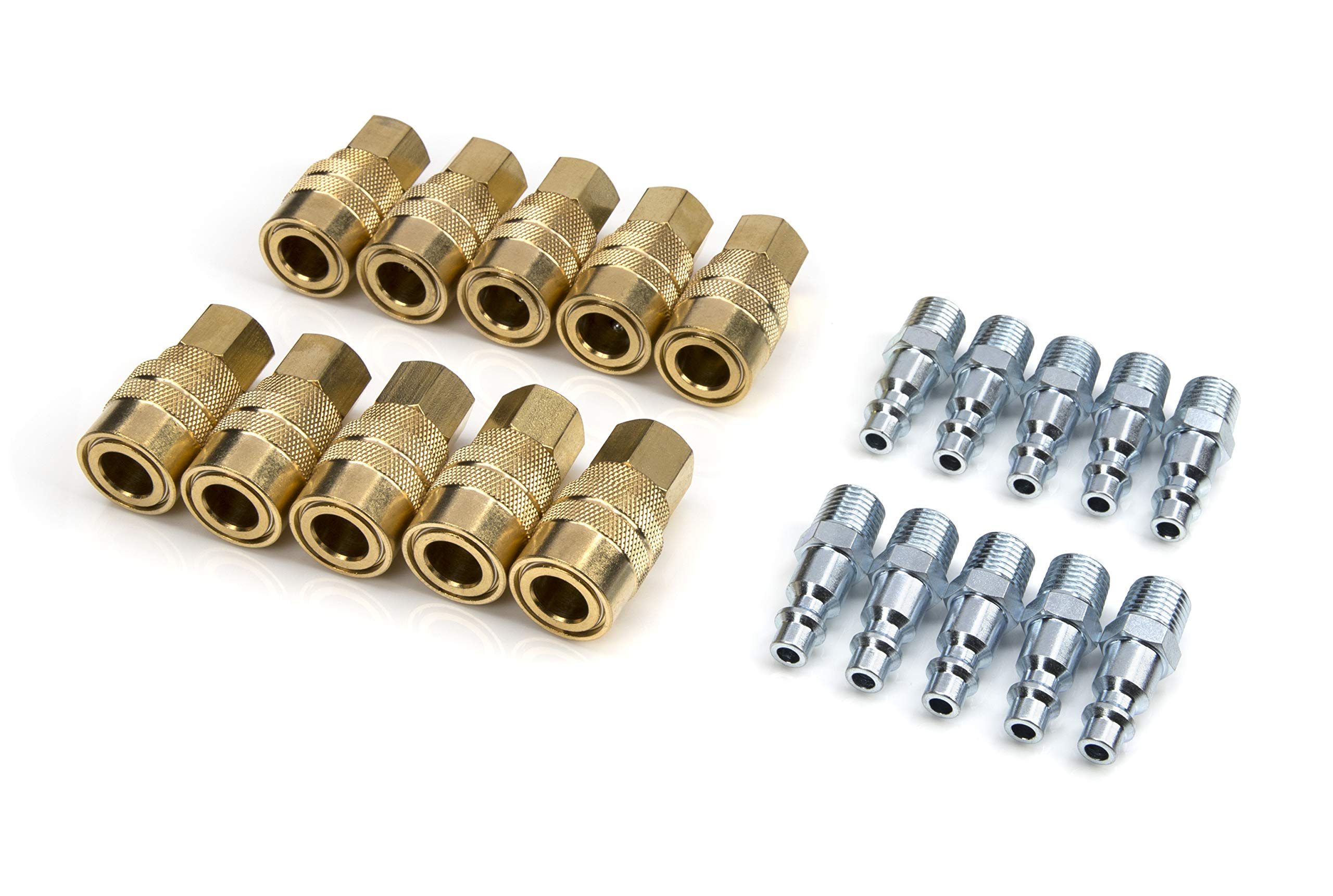 Amazon.com: Steelman 99473-B 1/4" 20-Piece NPT Solid Brass Coupler and ...