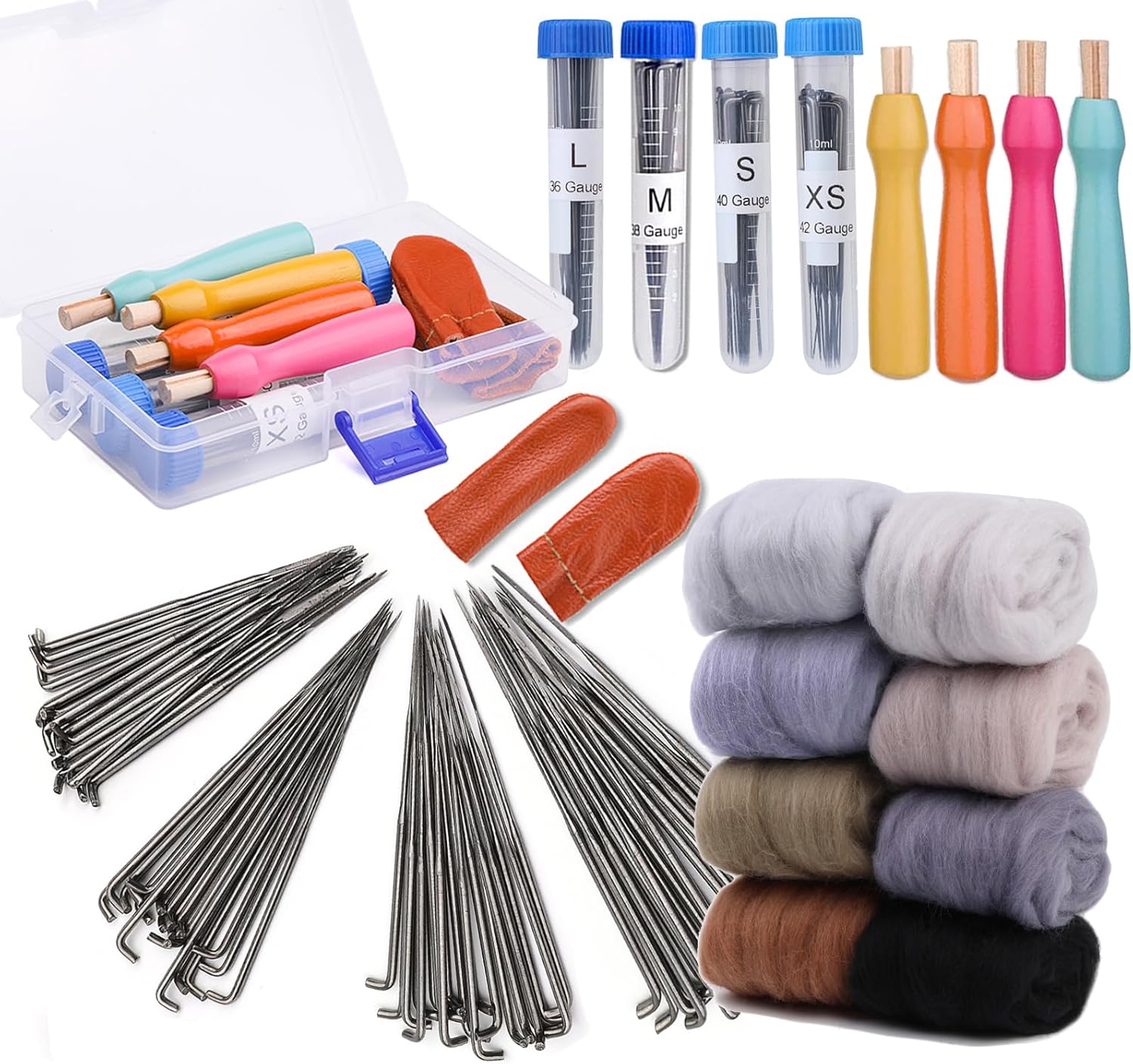 Amazon.com: WONVOC Needle Felting Kit, Needle Felting Needles, 4 Sizes ...