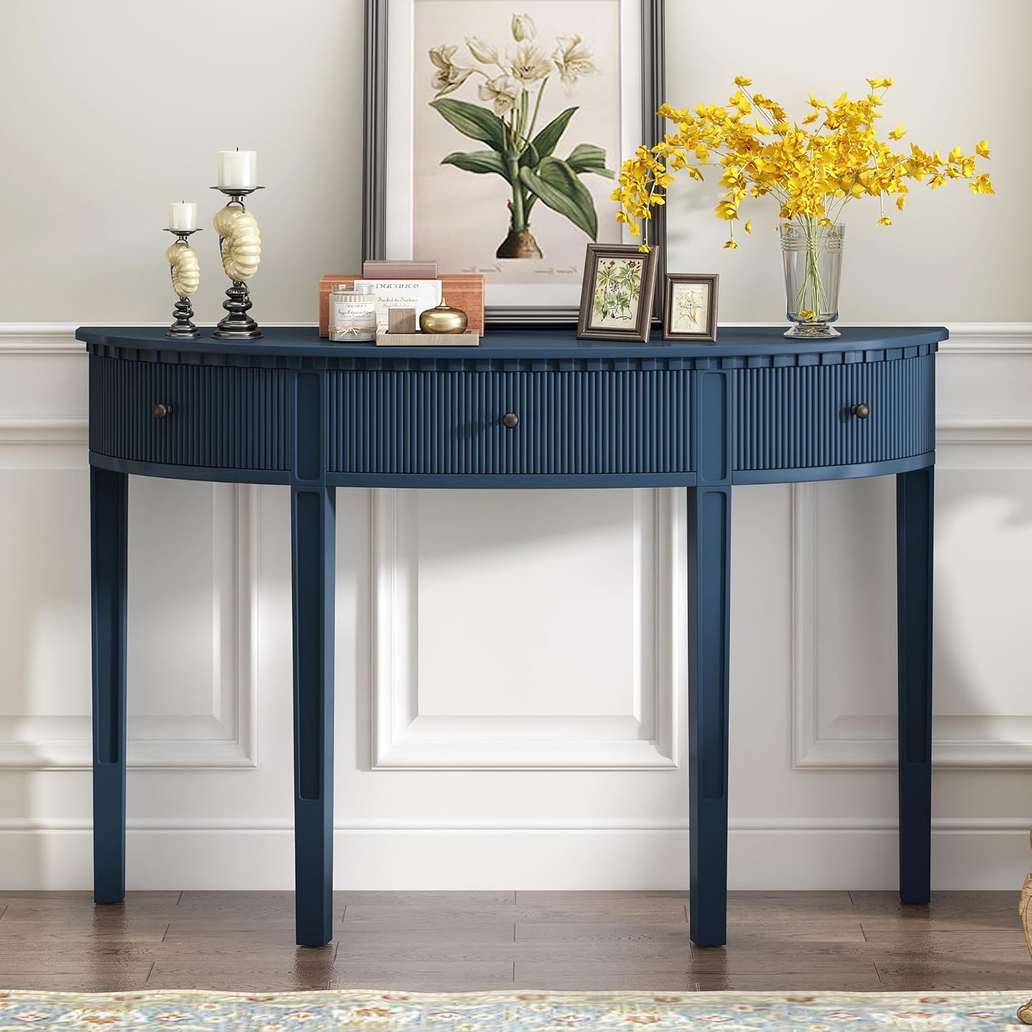 Amazon.com: Merax Classic Wood Half Moon Console Table with Vertical ...