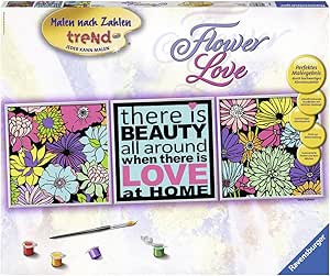 Ravensburger 28973 - Flower Love, Malen nach Zahlen Triptychon, 90 x 30 cm: Amazon.de: Spielzeug