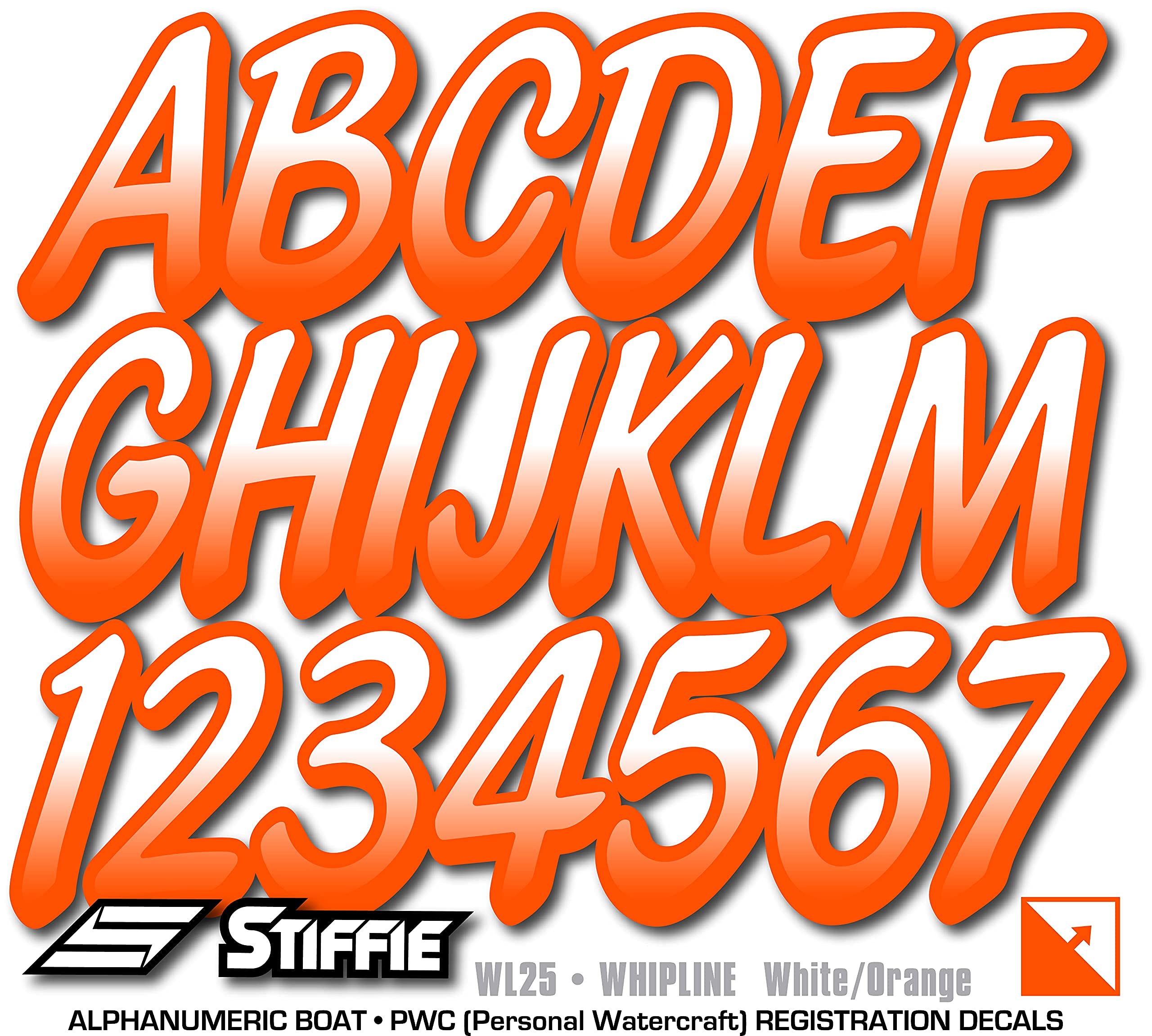 Snapklik.com : STIFFIE Whipline White/Orange 3" Boat & PWC Registration ...