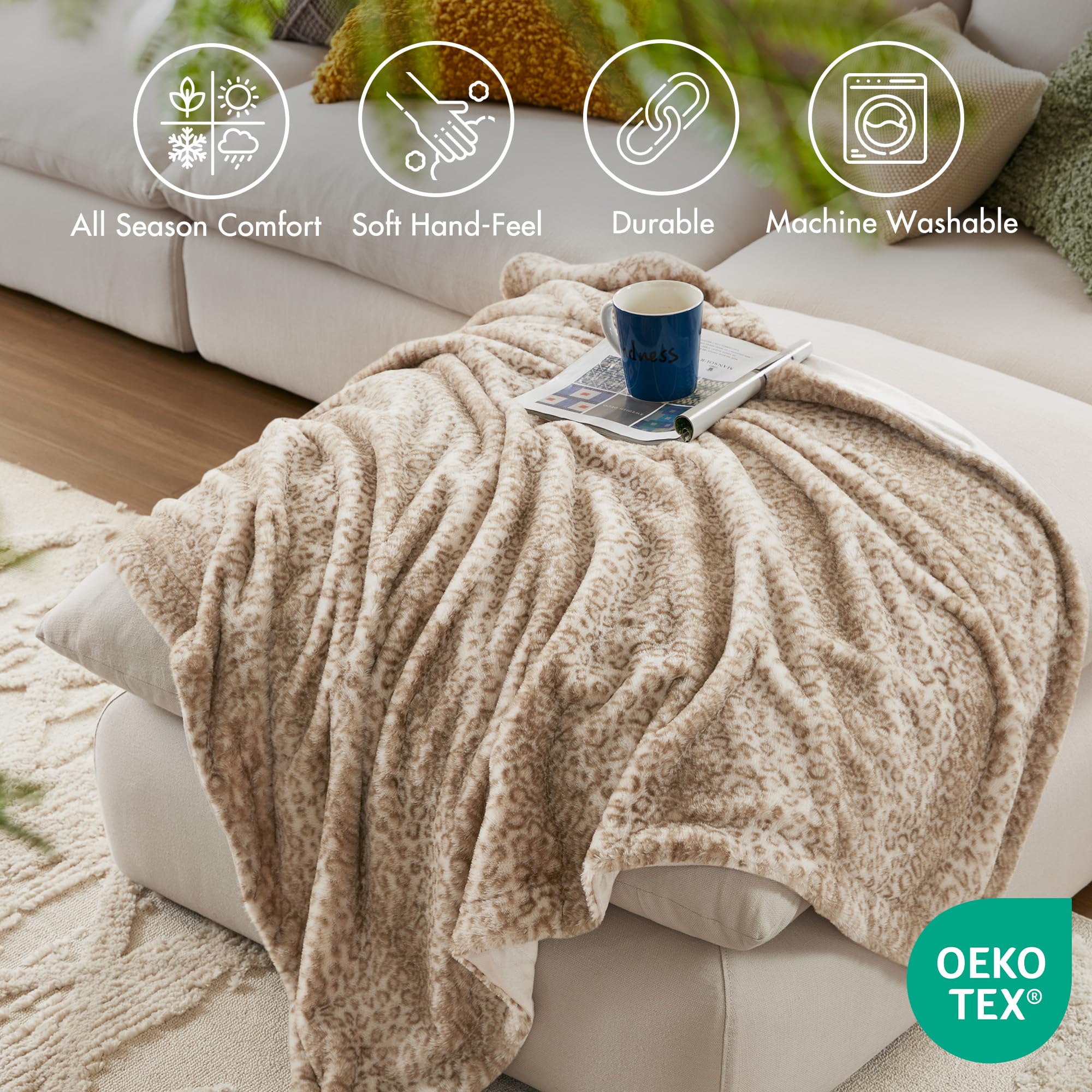 Snapklik.com : Throw Blanket, Soft Faux Fur Blanket Plush Reversible ...