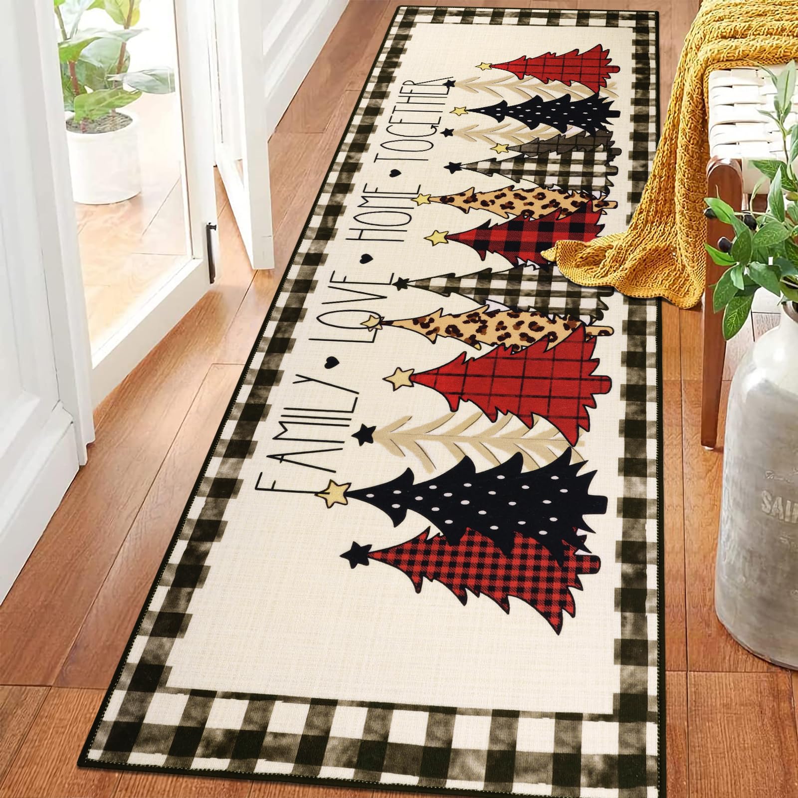 Amazon.com: Pauwer Christmas Runner Rug 2x6, Non Slip Hallway Runner ...