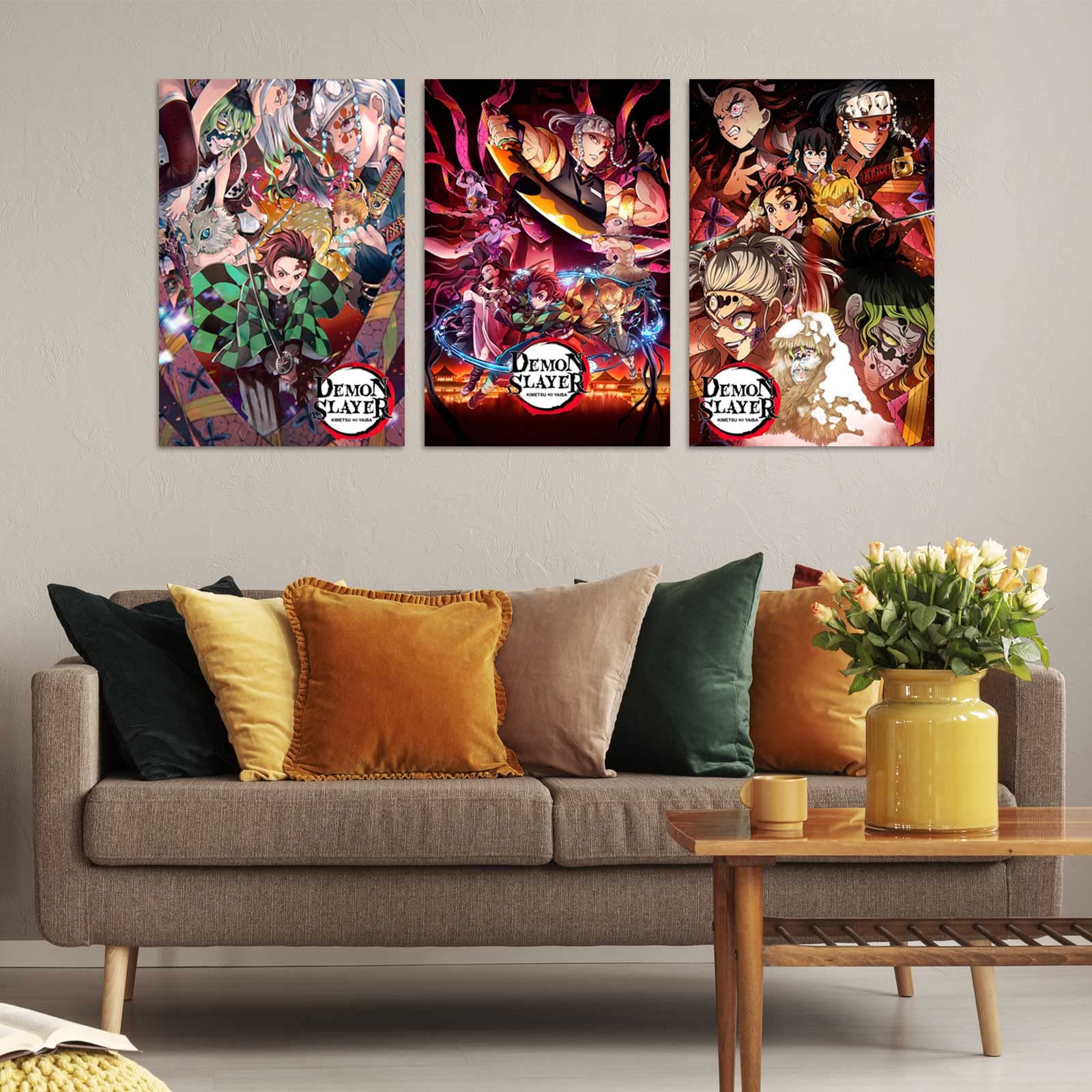 Demon Slayer: Kimetsu no Yaiba Poster Prints on Canvas 3 Panel Anime ...