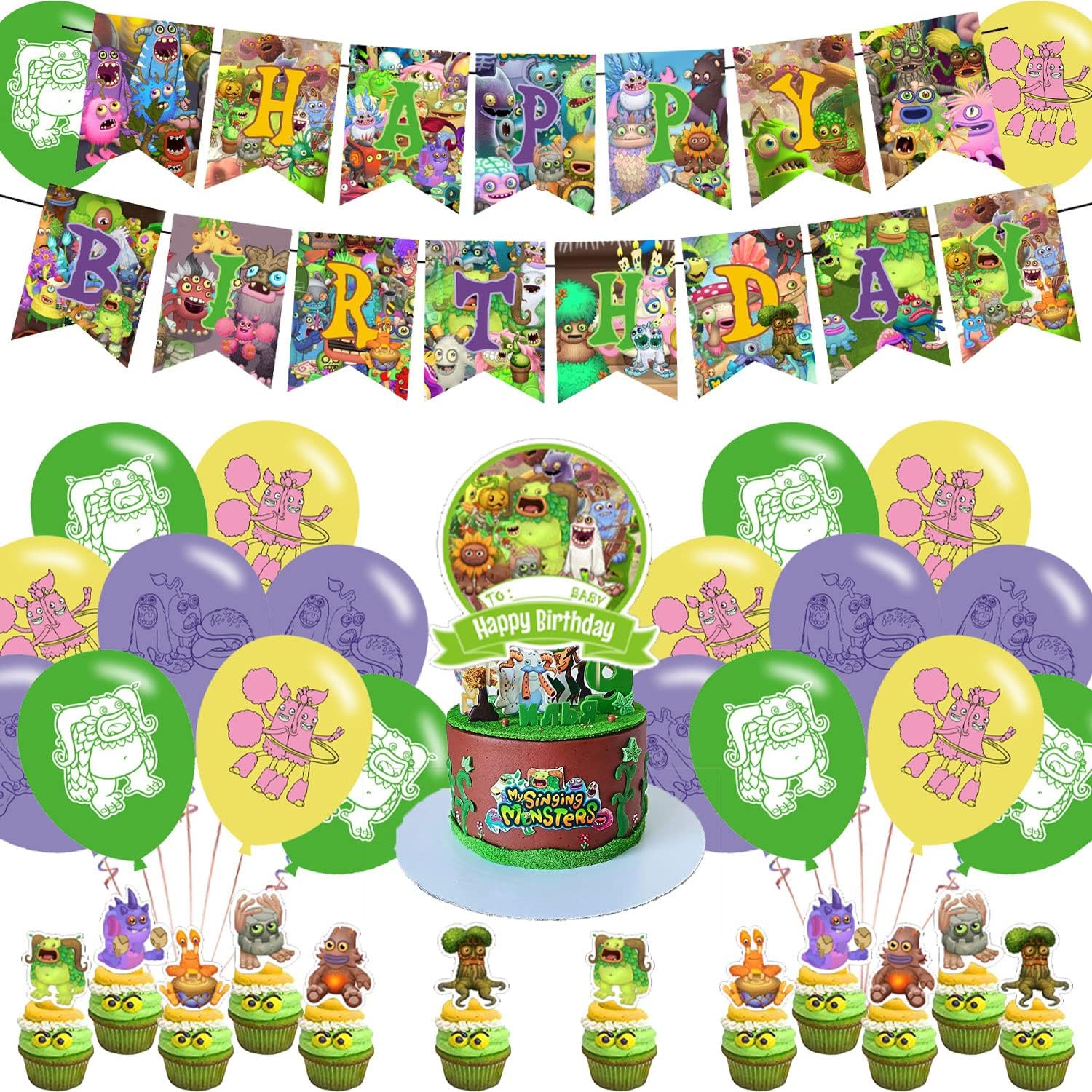 Amazon.com: Monsters Birthday Party Decorations ,Monsters Birthday ...