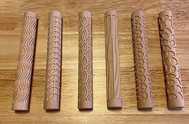 Amazon.com: 6Pcs Clay Modeling Pattern Rollers, Large Texture Rollers ...