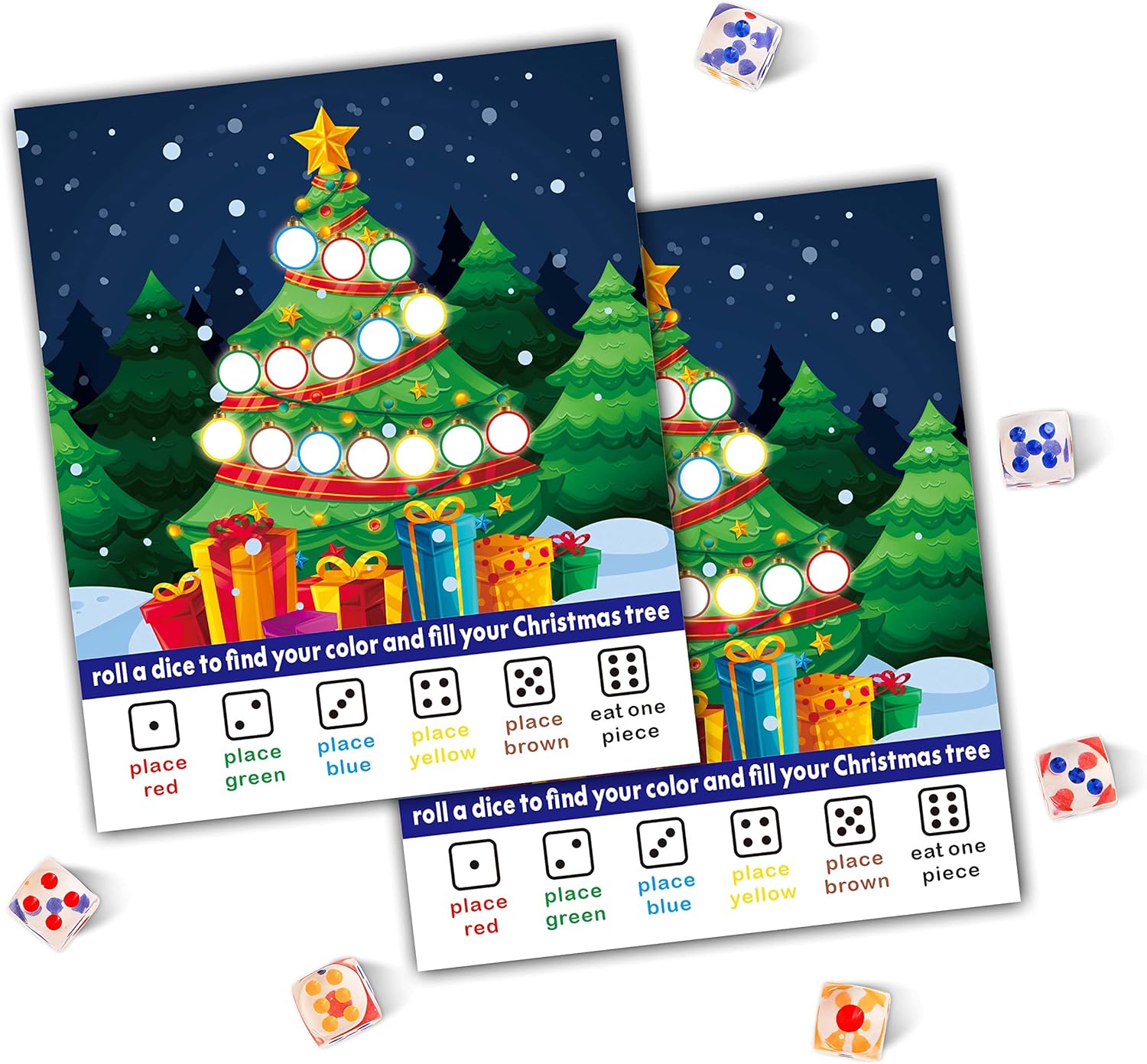 Amazon.com: Christmas Party Roll The Dice Game, Kids Table Game, 20 ...