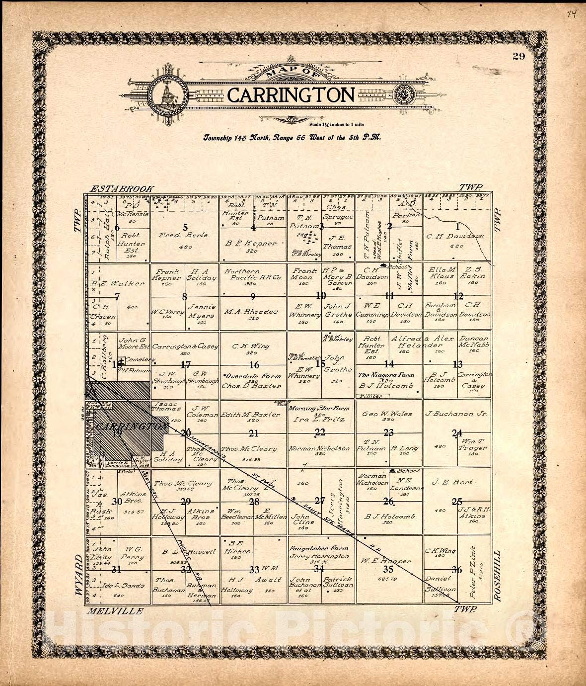 Amazon.com: Historic 1910 Wall Map - Standard Atlas of Foster County ...