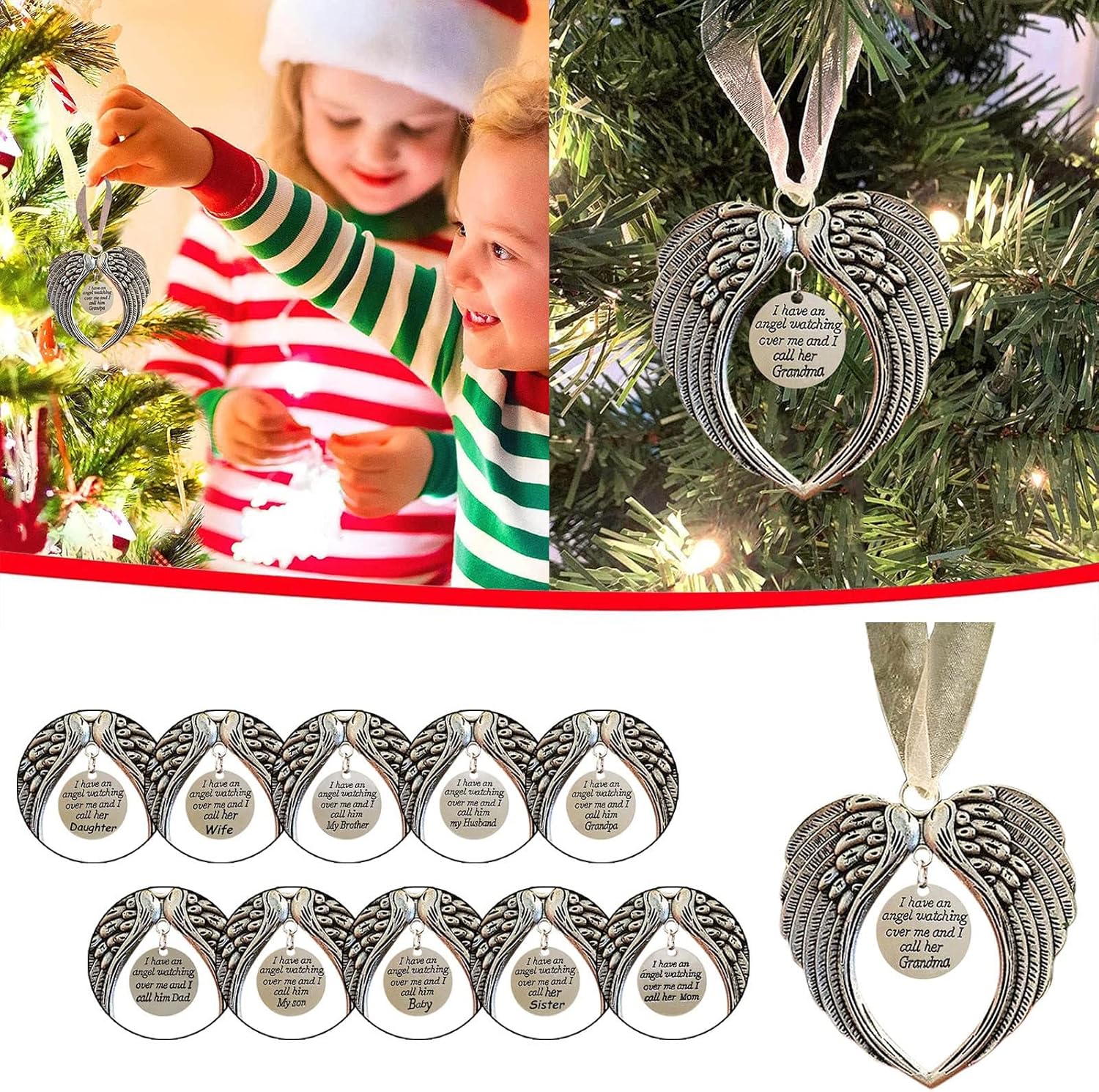 Amazon.de: AAOTE Weihnachtsschmuck, Anhänger, Flügel, Herz, Rahmen ...