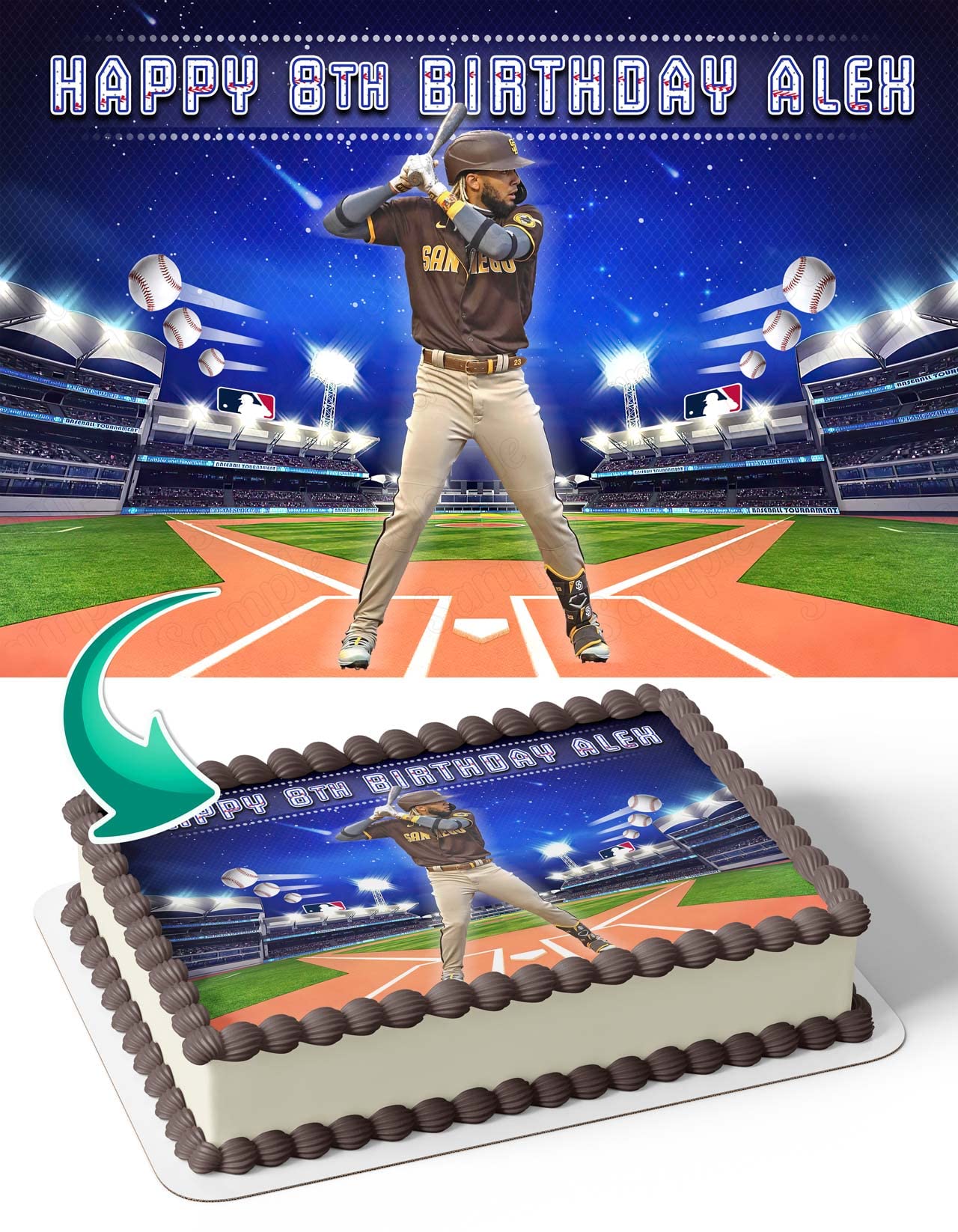 Buy Cakecery Fernando Tatis Jr San Diego Padres Edible Cake Image ...
