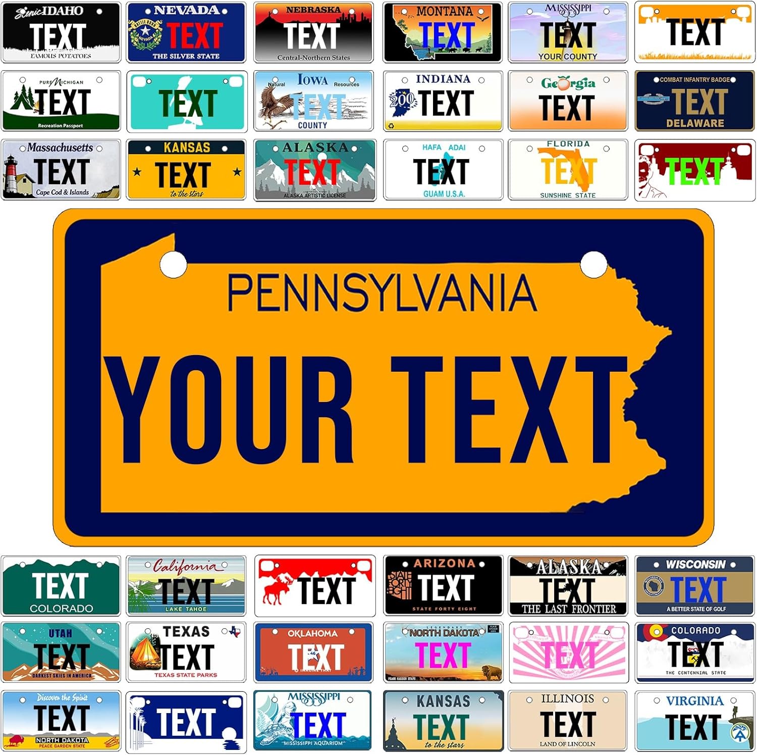 Amazon.com: Custom Mini License Plate,Personalized Pennsylvania Bike ...