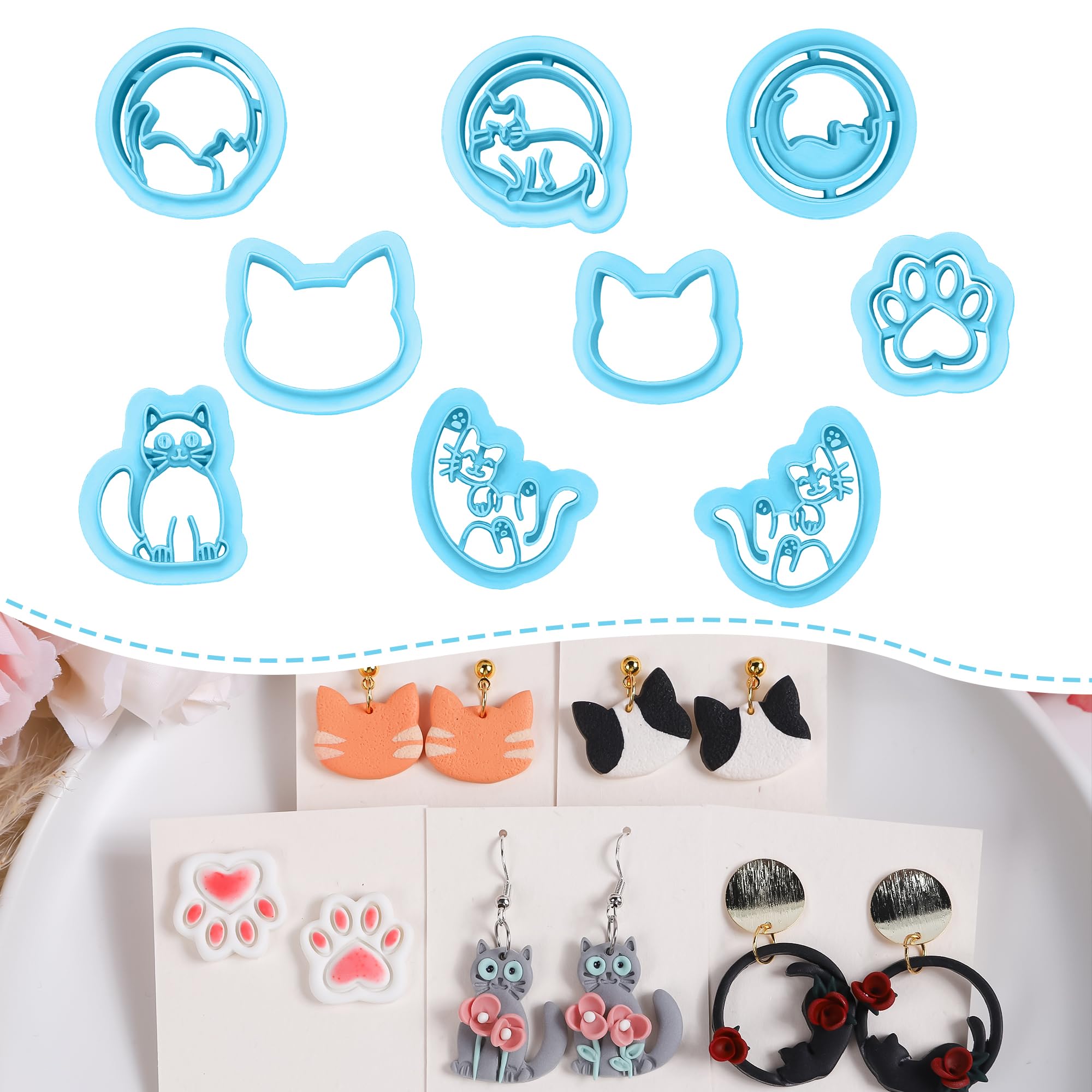 Amazon.com: Sitsink Cats Polymer Clay Cutters - 9 Pcs Cats Pets Clay ...
