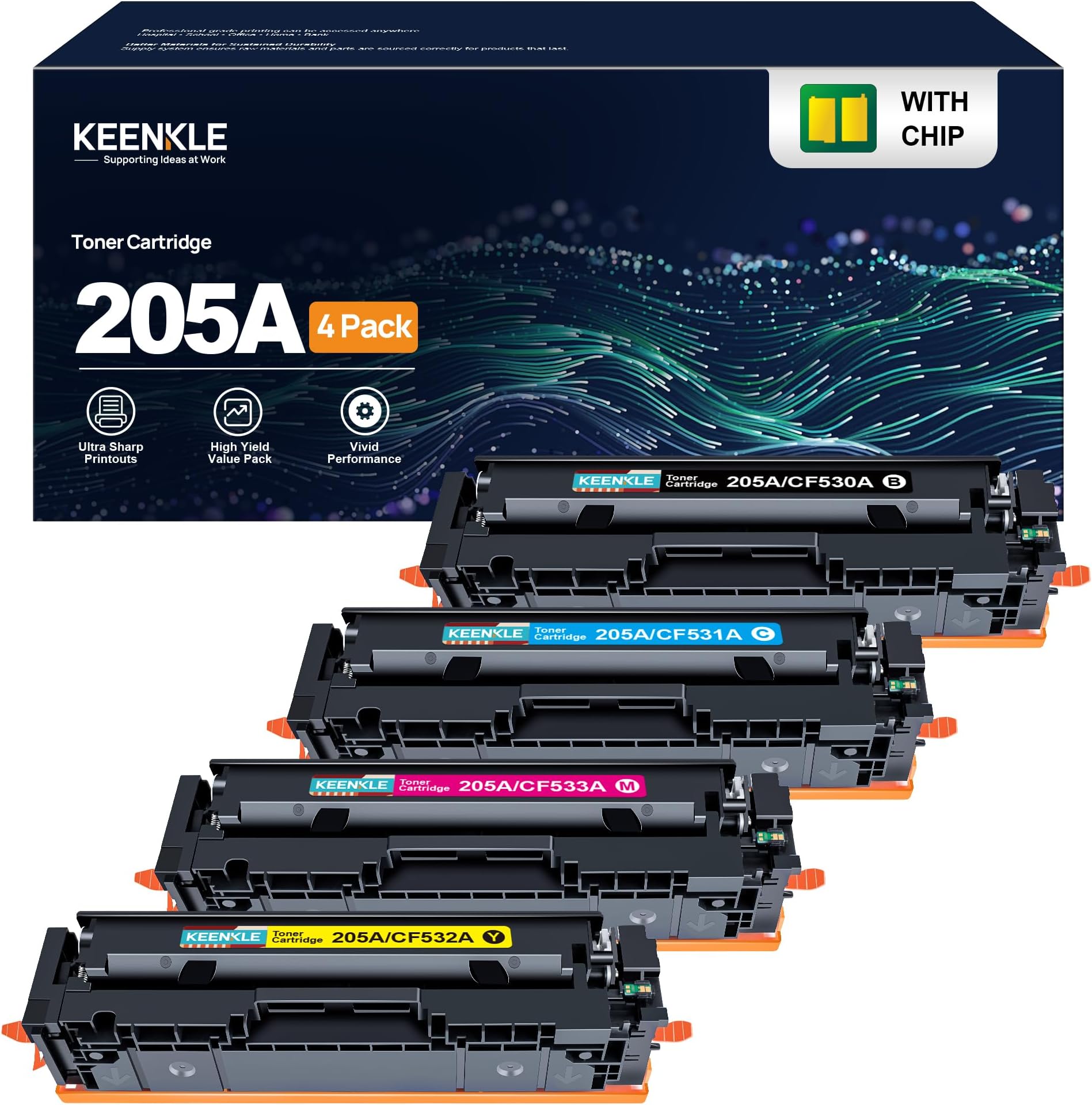 HP 205A CF530A Toner Noir Authentique pour HP Color LaserJet Pro M180 ...