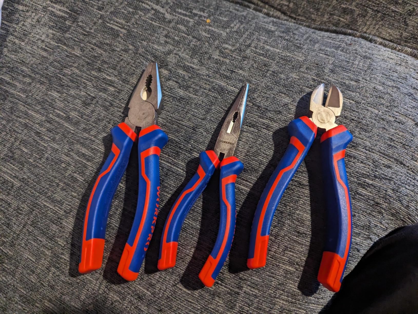 WORKPRO 3-Piece Pliers Set, 160mm Long Nose Plier, 160mm Diagonal ...