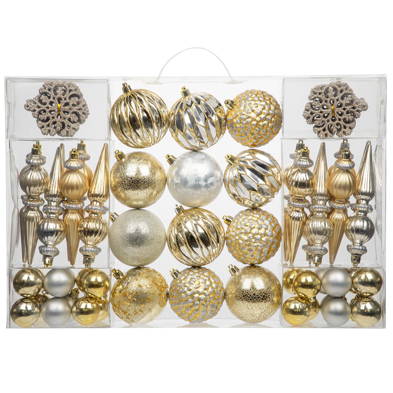 Amazon.com: 92ct Christmas Tree Decoration Set Christmas Ball Ornaments ...