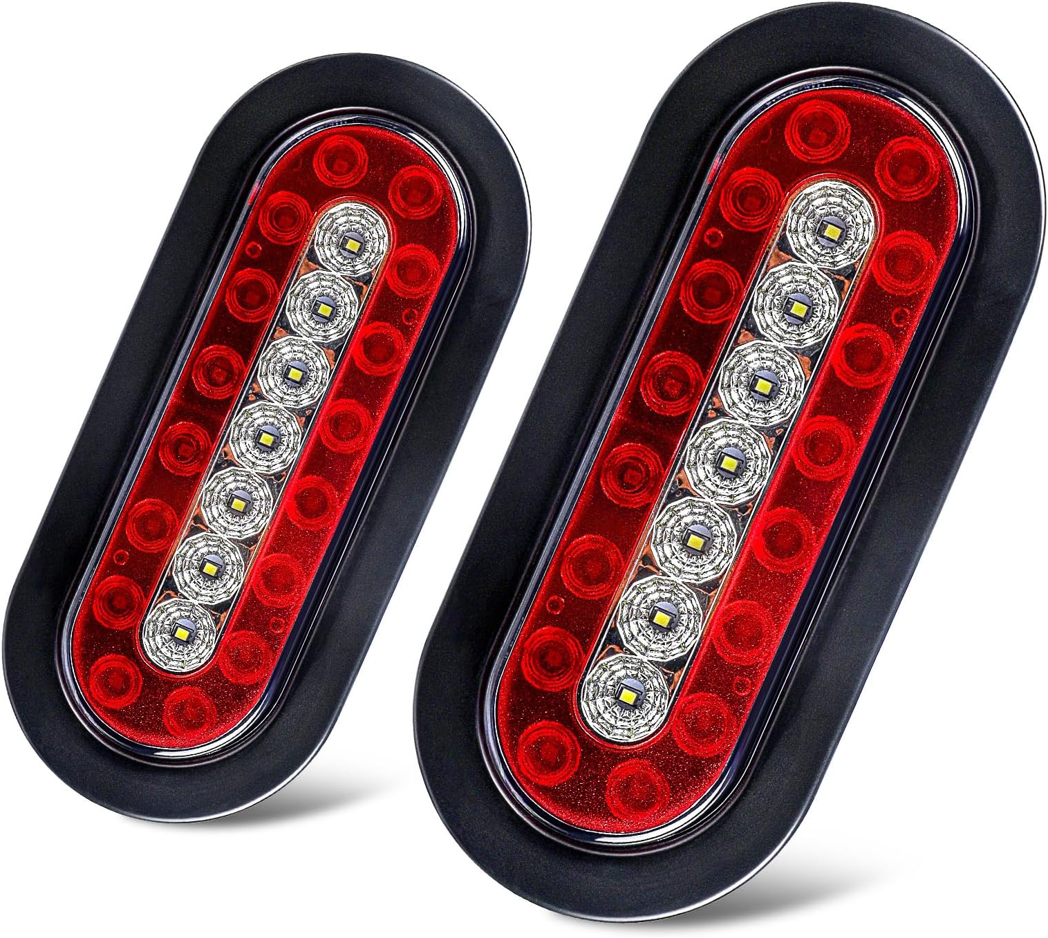 Amazon.com: Yinaolan 2 Pcs 6.3 Inch Oval LED Trailer Tail Lights Stop ...