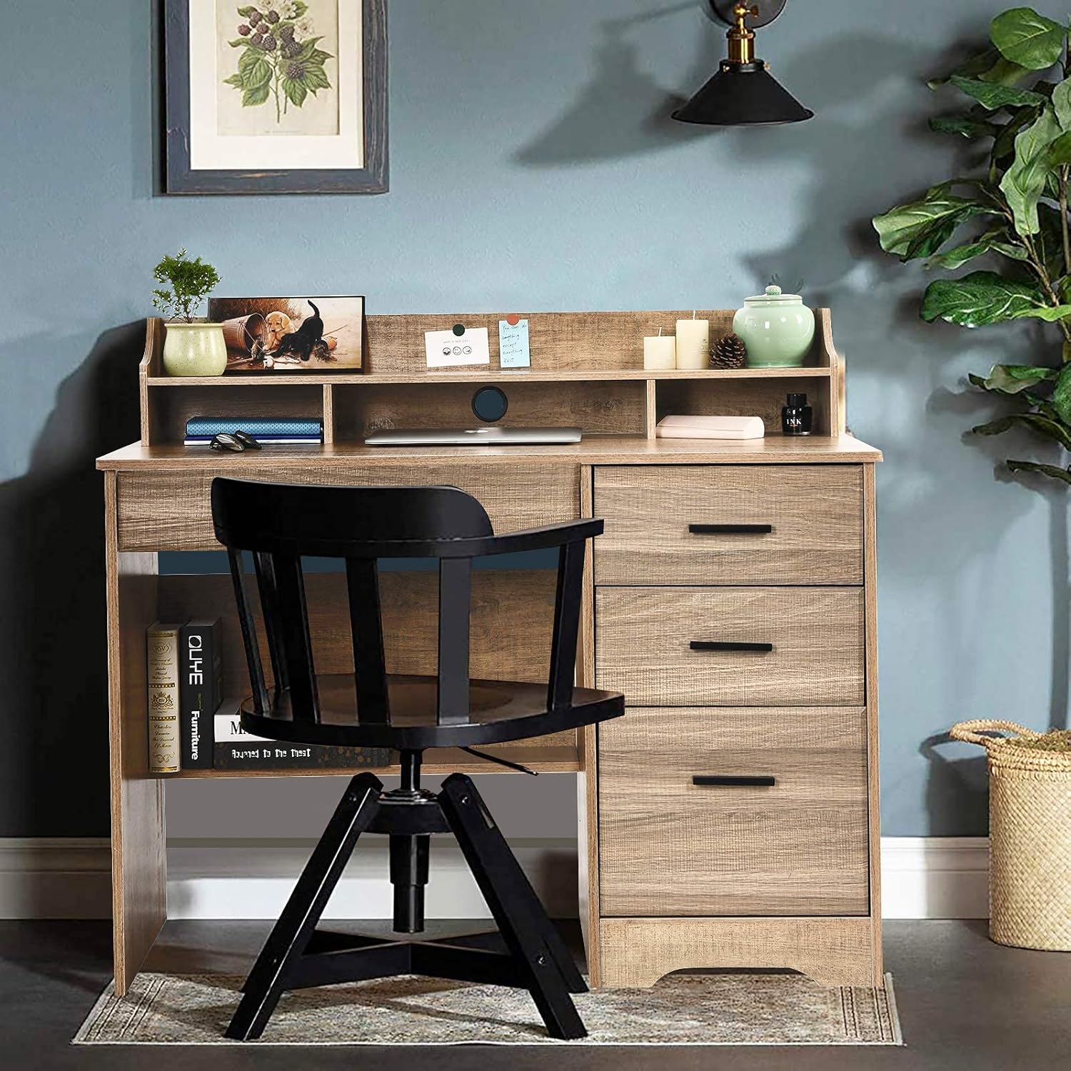 Buy Catrimown Computer Desk with Drawers and Hutch, Executive Desk Home ...