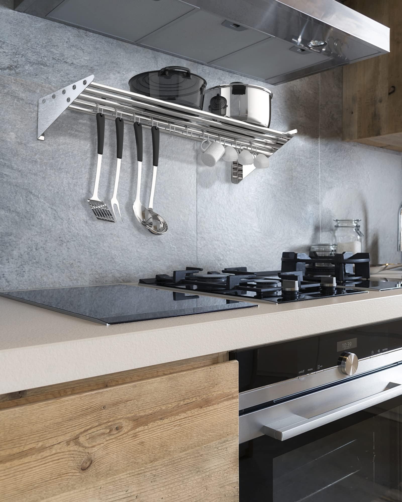 Snapklik.com : DEXSO Stainless Steel Wall Shelves 24" X 12"