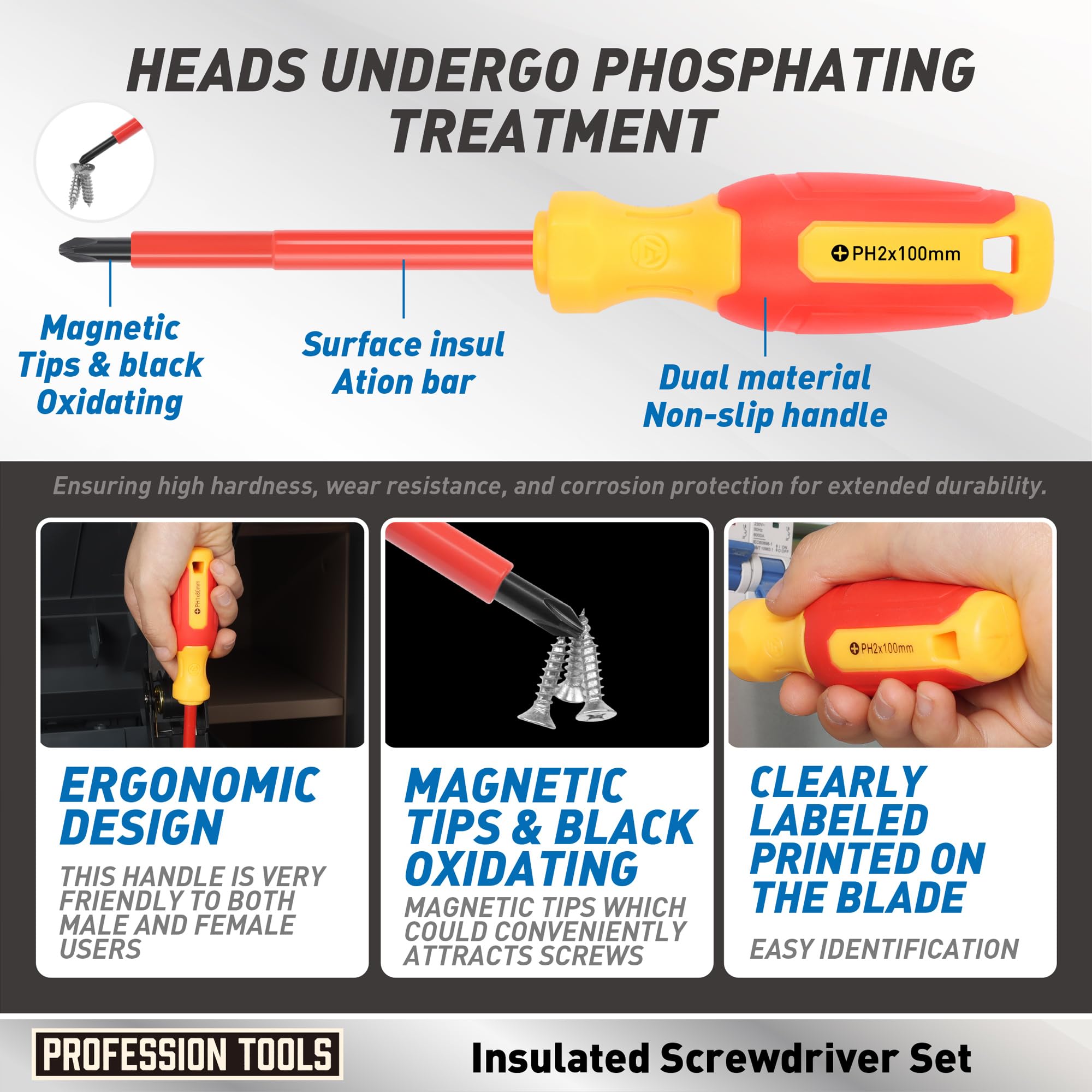 Snapklik.com : Amartisan 1000V Insulated Electrician Screwdriver Set 6 ...