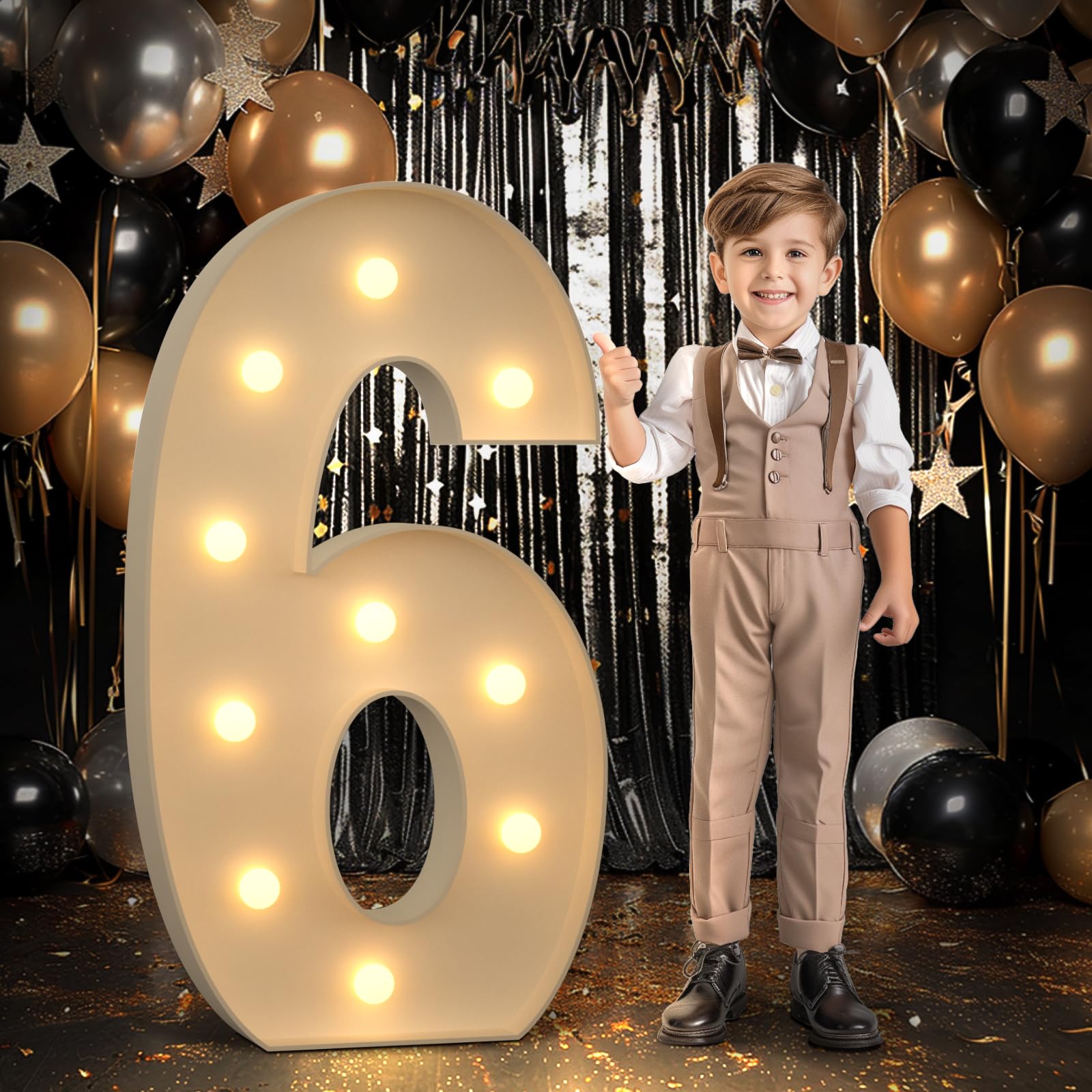 Snapklik.com : Imprsv 4FT Marquee Number 6 Light Up Number 6th Birthday ...