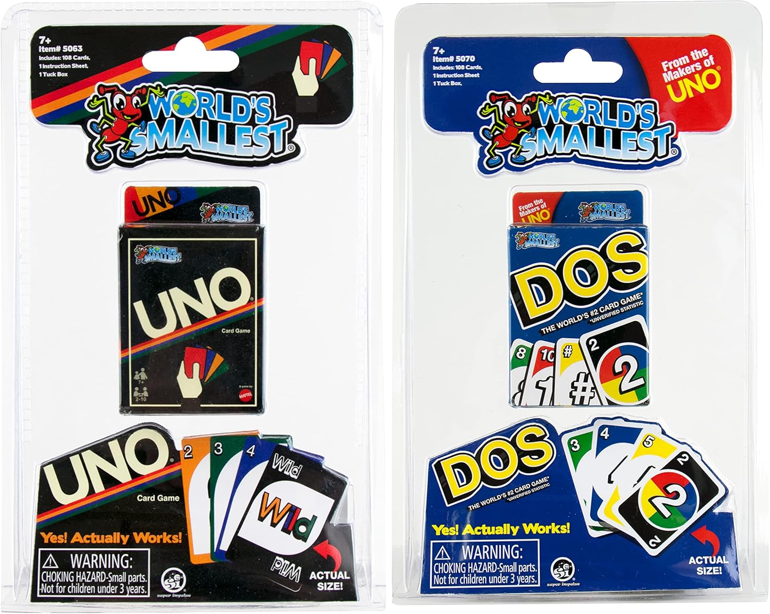Amazon.com: Worlds Smallest Retro UNO and DOS (Bundle) : Toys & Games