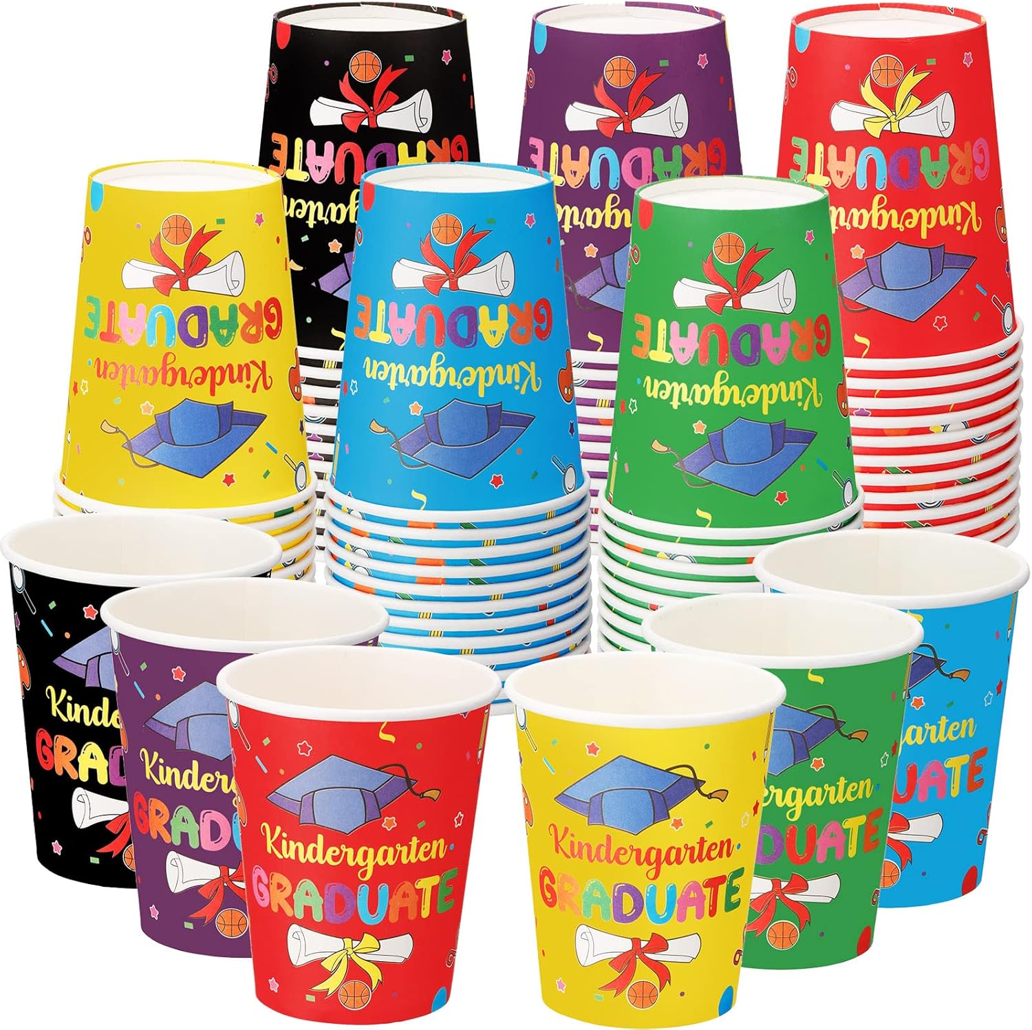 Amazon.com: Bokon 72 Pack Kindergarten Graduation Party Cups 9 oz ...