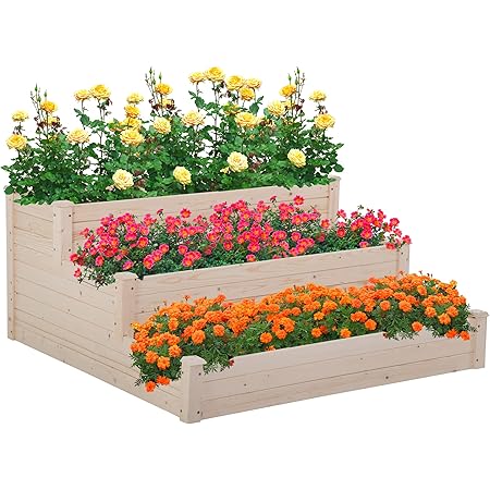 Amazon.com : FDW Raised Garden Bed,Elevated Wood Planter Box Outdoor ...