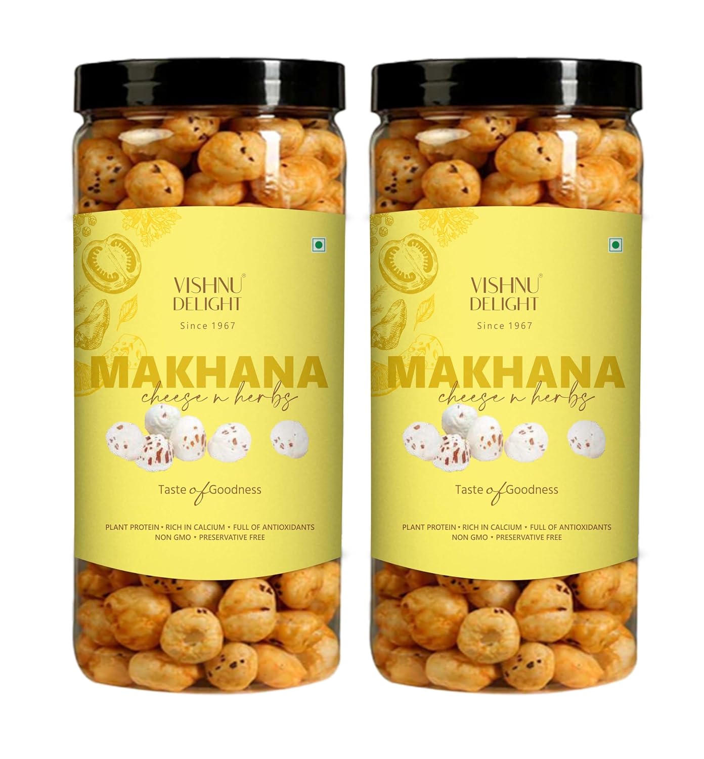Vishnu Delight Flavour Roasted Makhana Jar Pack | Healthy Party Snacks ...