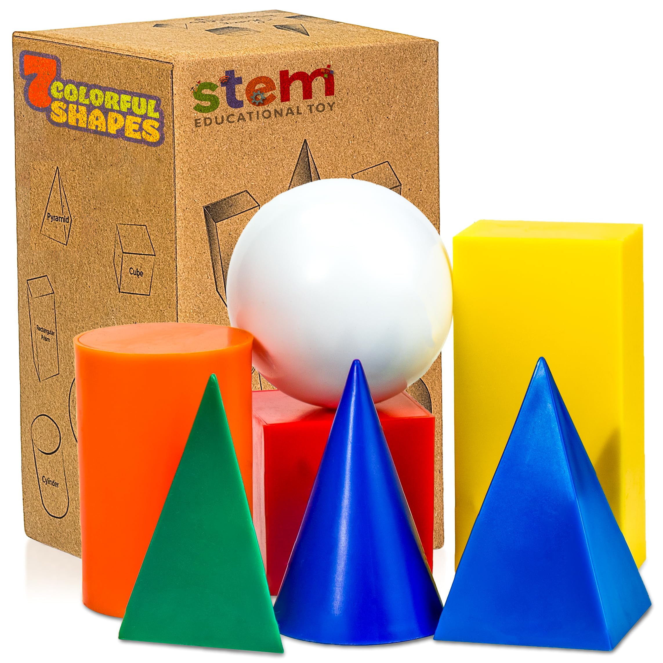 Buy Skoolzy7 Pcs 3D Shapes for Teaching and Math Manipulatives ...