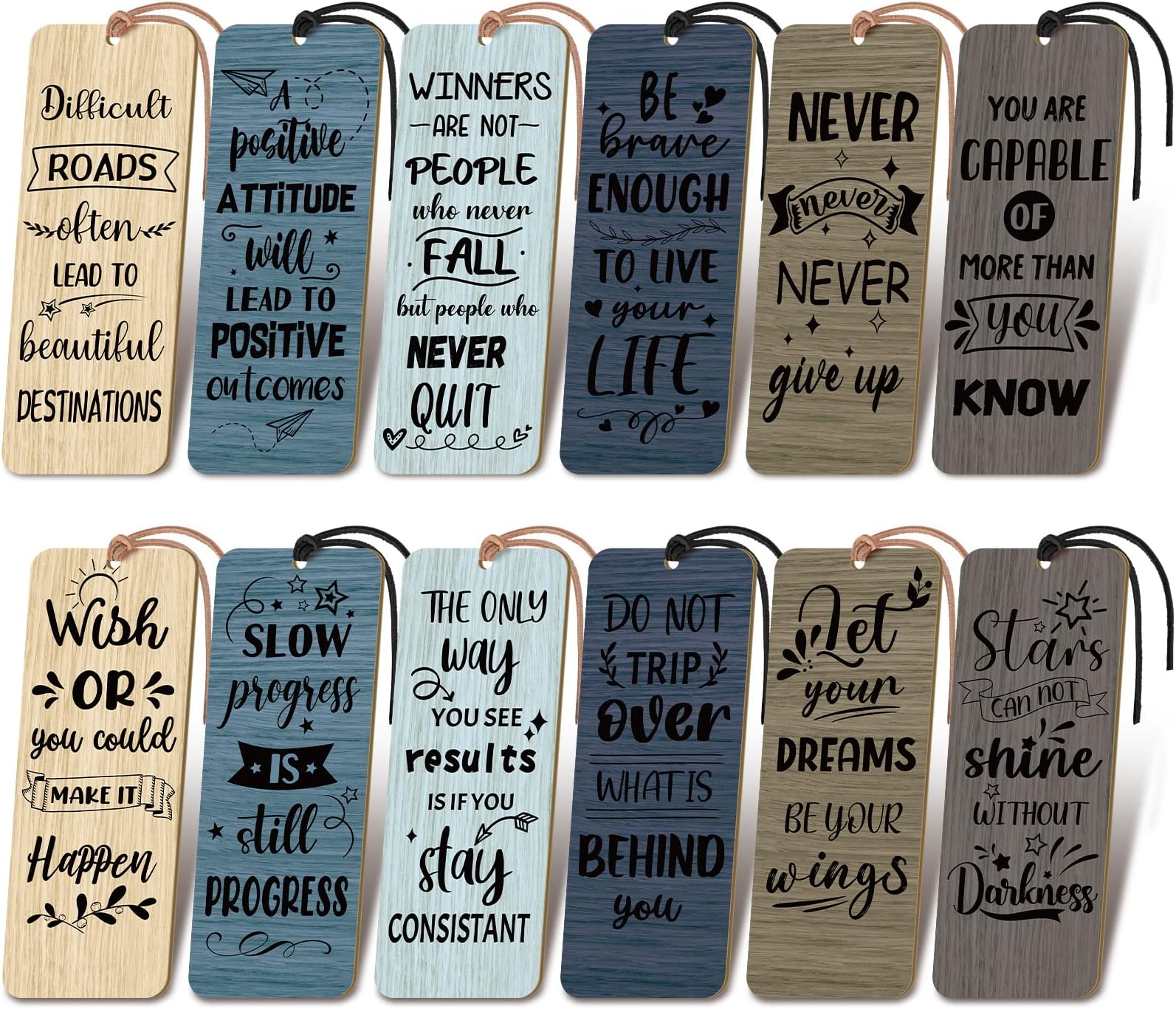 Amazon.com: Glenmal 24 Pcs Inspirational Wood Bookmarks Bible Verse ...