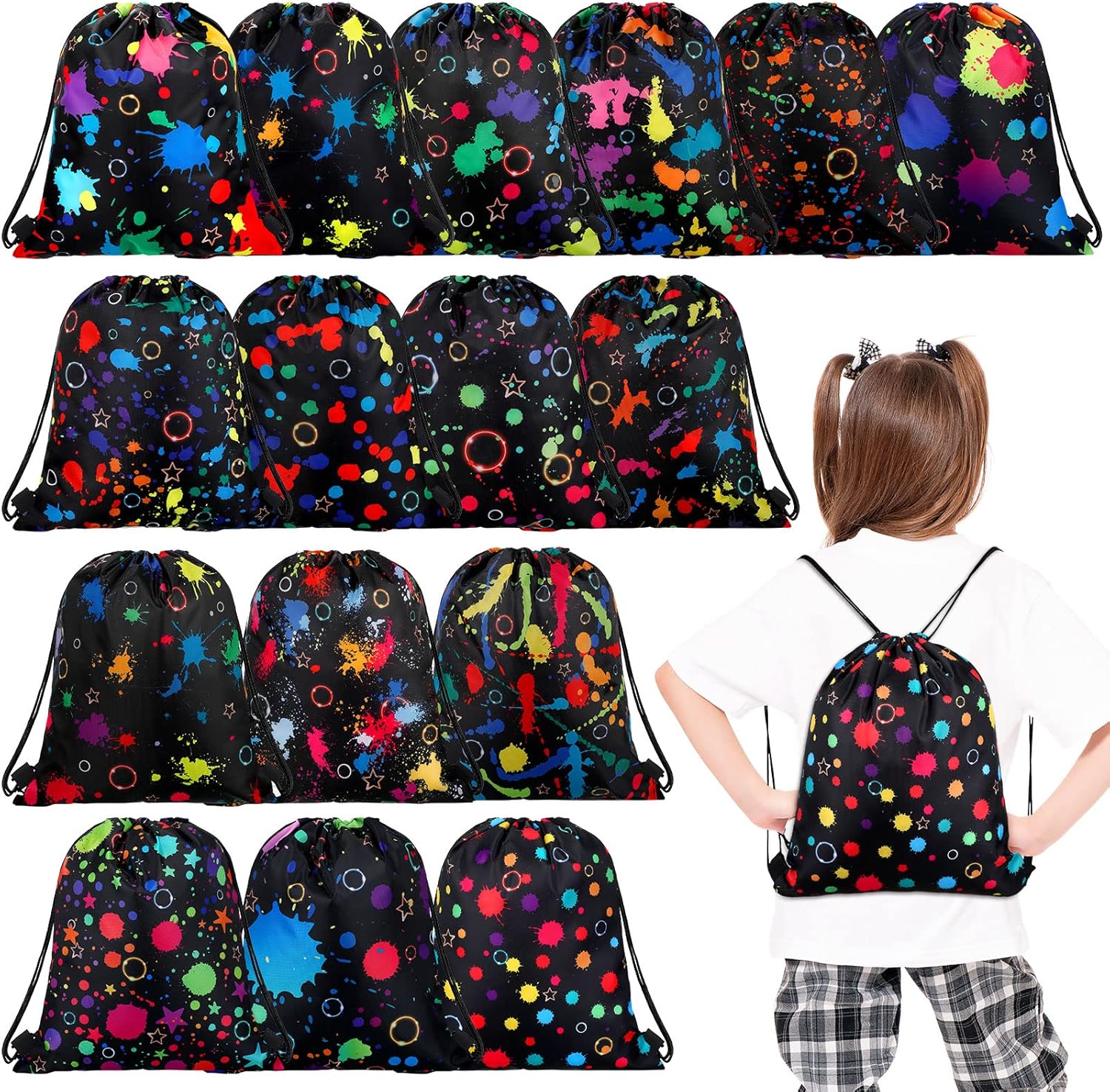 Amazon.com: Funtery 32 Pcs Glow Party Drawstring Bags Glow Party Favors ...