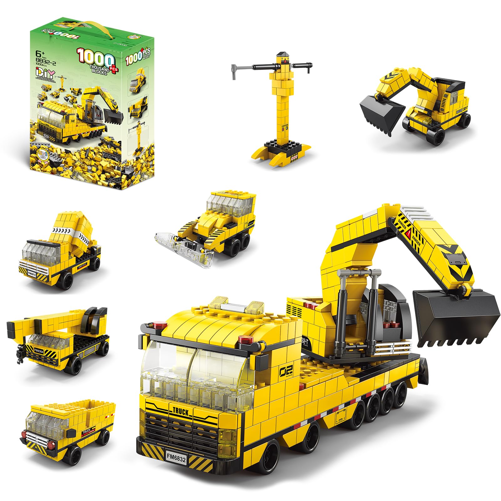 Amazon.com: Yexyep Heavy Duty Truck Toy Building Sets, 6-in-1 ...