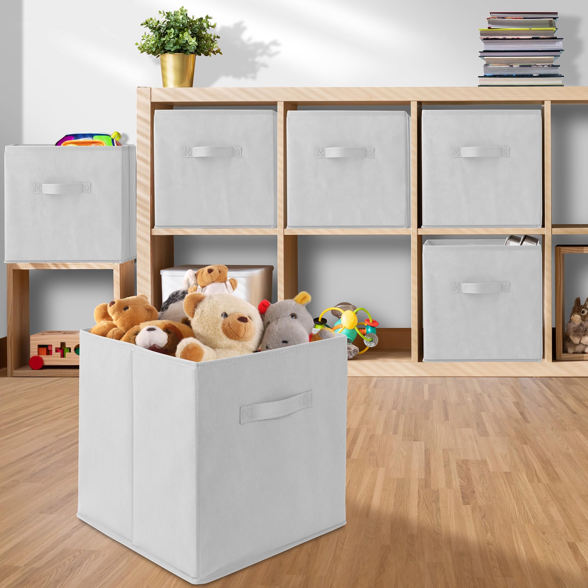 Snapklik.com : Casafield Set Of 6 Collapsible Fabric Cube Storage Bins