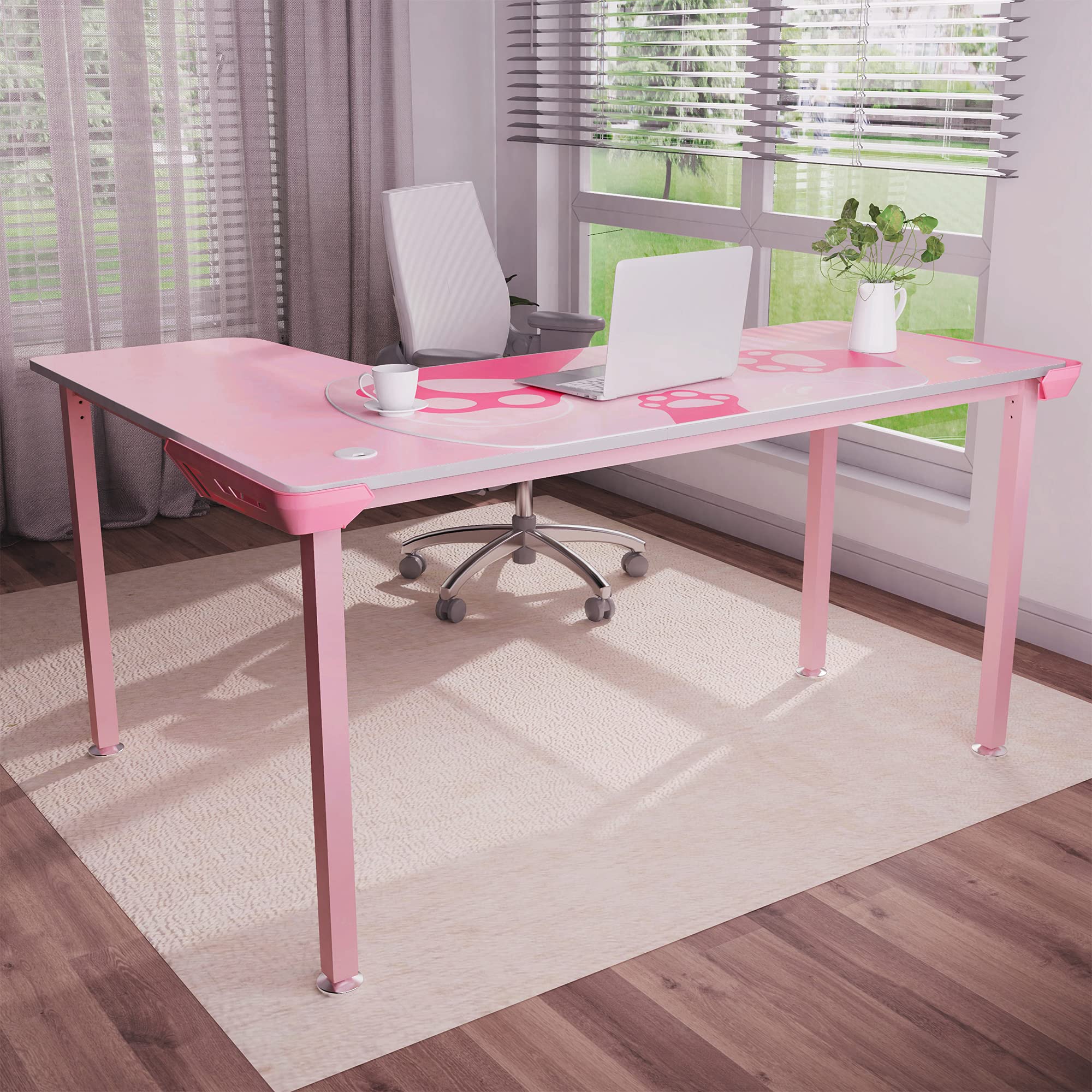 Pink Corner Computer Desk Pink : Desks Home Office Furniture