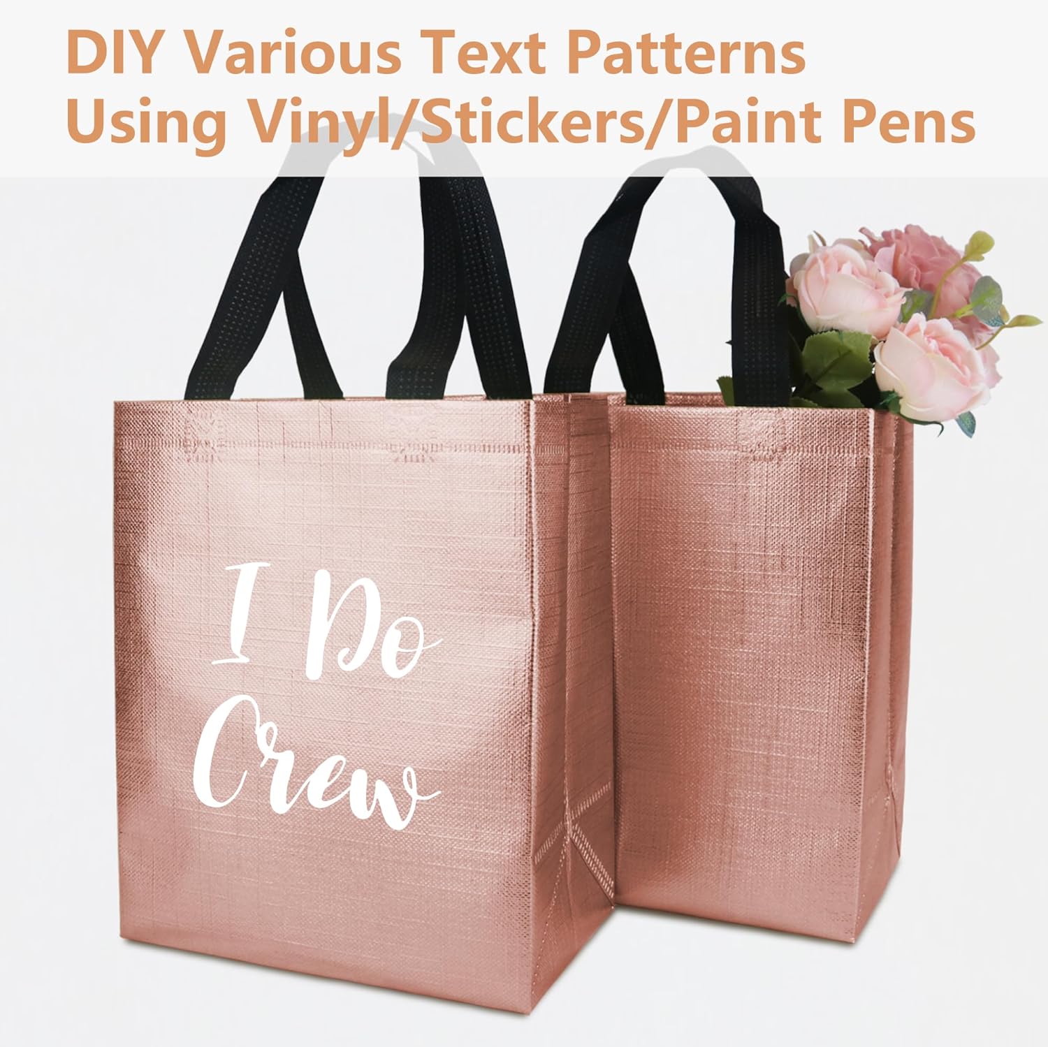 Paquete De 12 Bolsas De Regalo Medianas De Color Oro Rosa Bolsas De