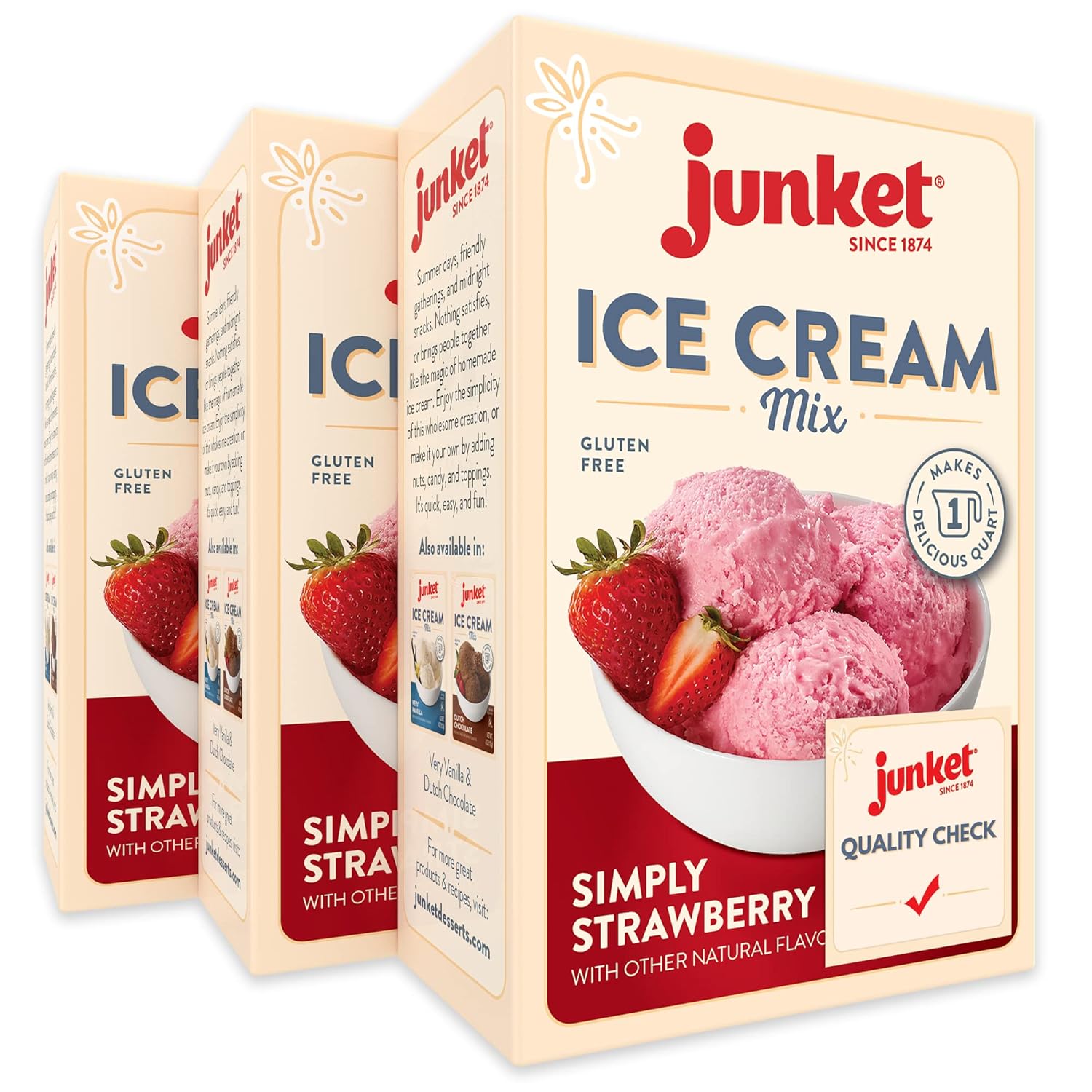 Amazon.com: Junket Strawberry Ice Cream Mix: Makes 3 Quarts Old ...