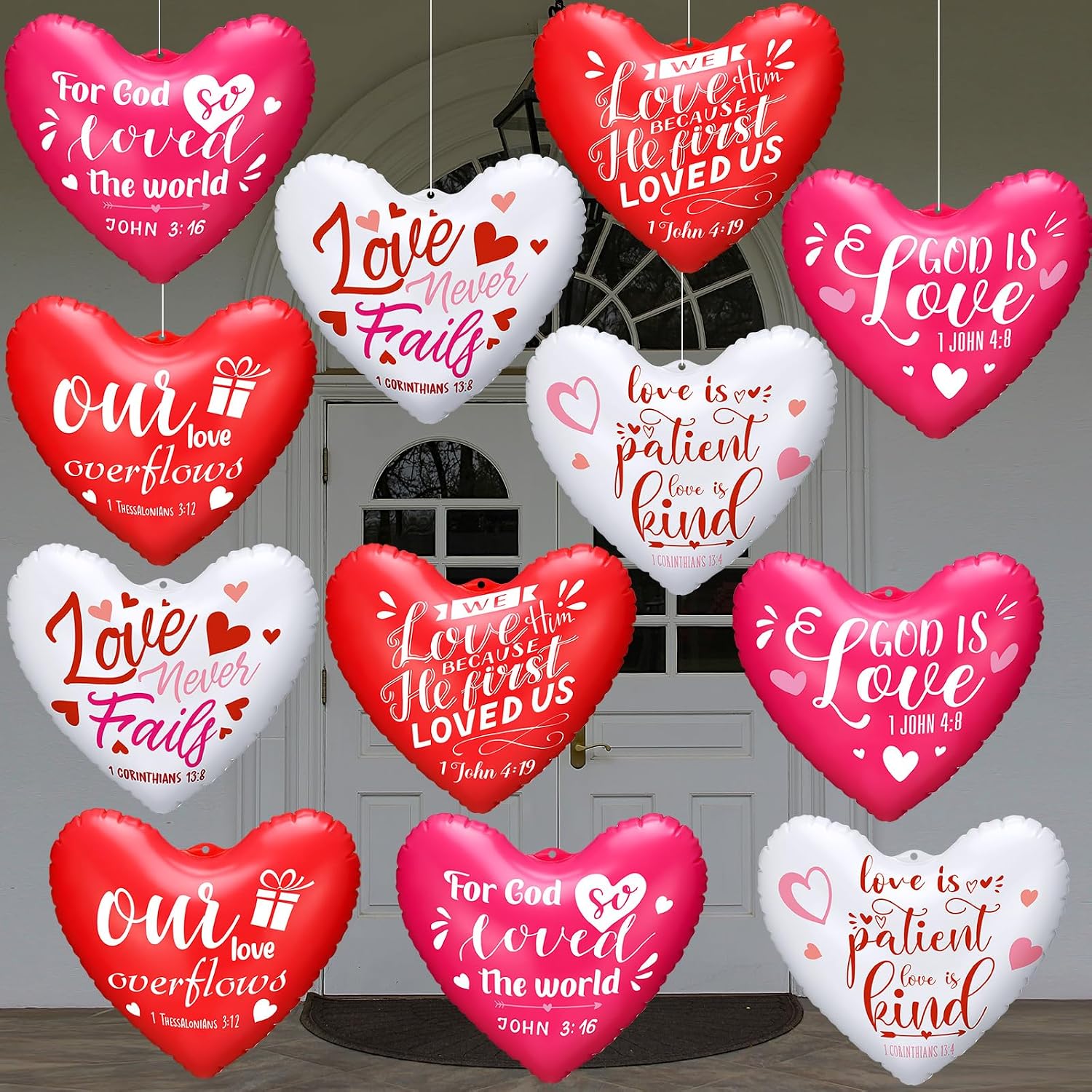 Amazon.com: Realspring 12 Pcs 9'' Christian Valentine's Day Inflatable ...