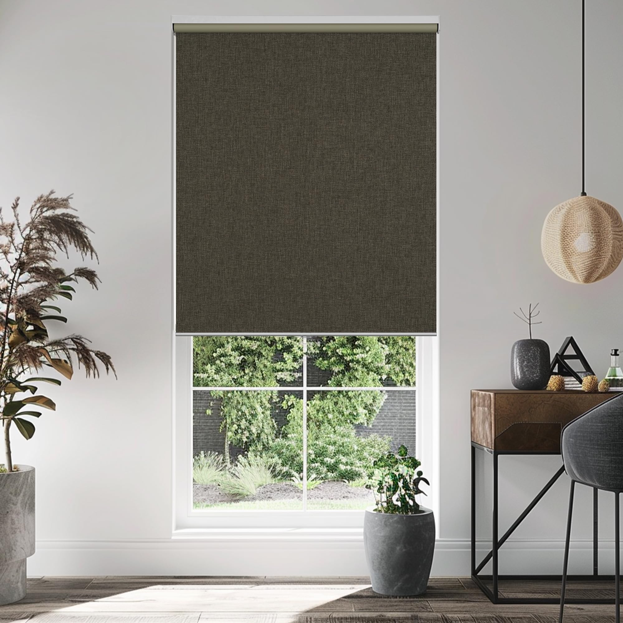 Amazon.com: HOTSOON Blackout Roller Shades for Windows Cordless Linen ...