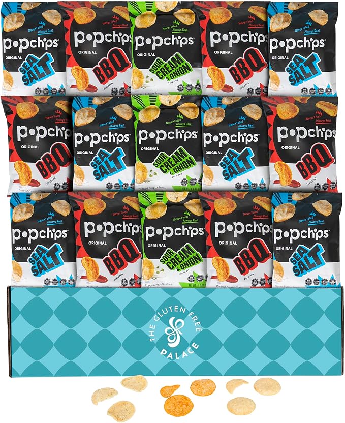 Pop Chips Variety Pack – 15 Individual Chips Packets – 6 Sea Salt, 6 ...