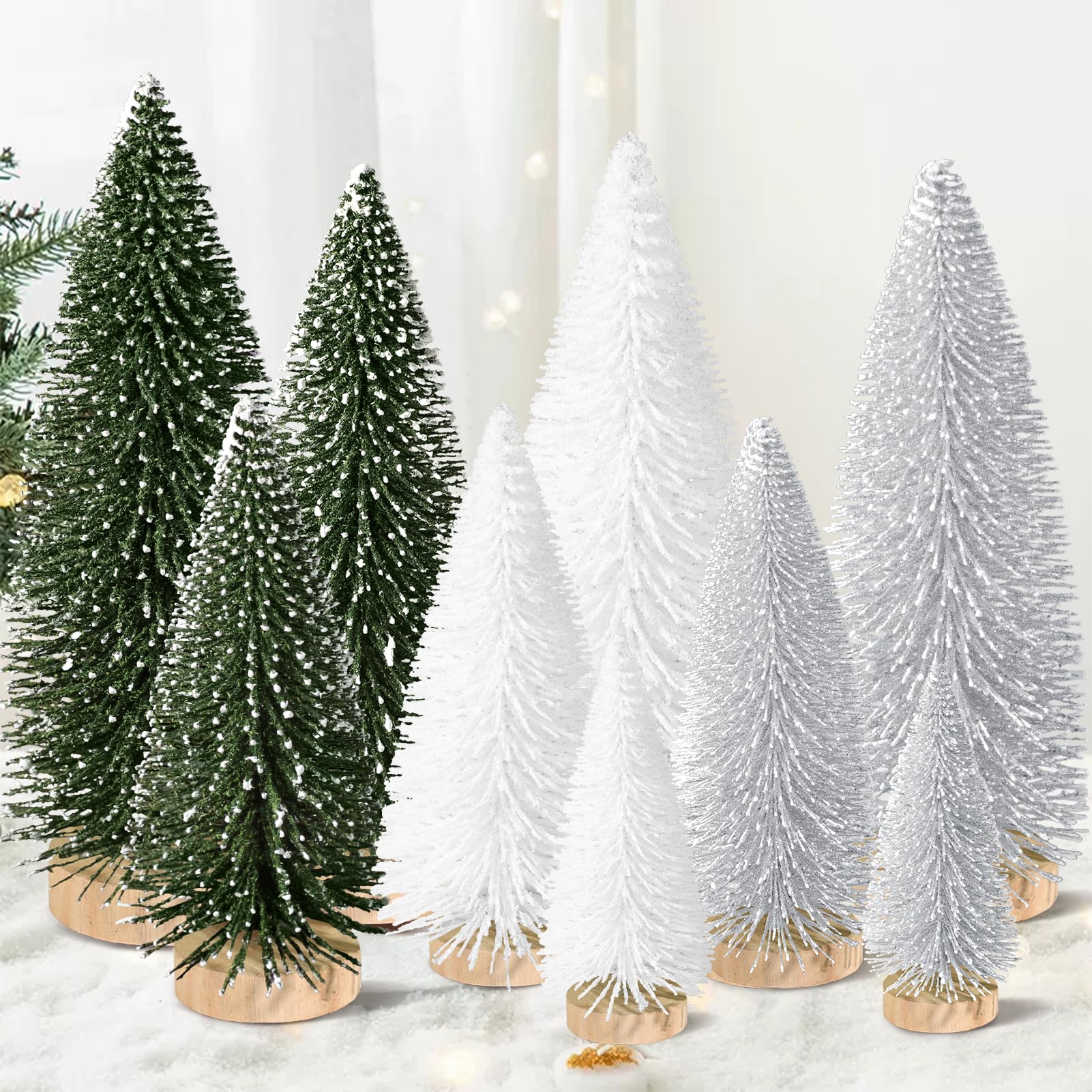 Amazon.com: 9pcs Mini Christmas Tree Desktop, Artificial Christmas Pine ...