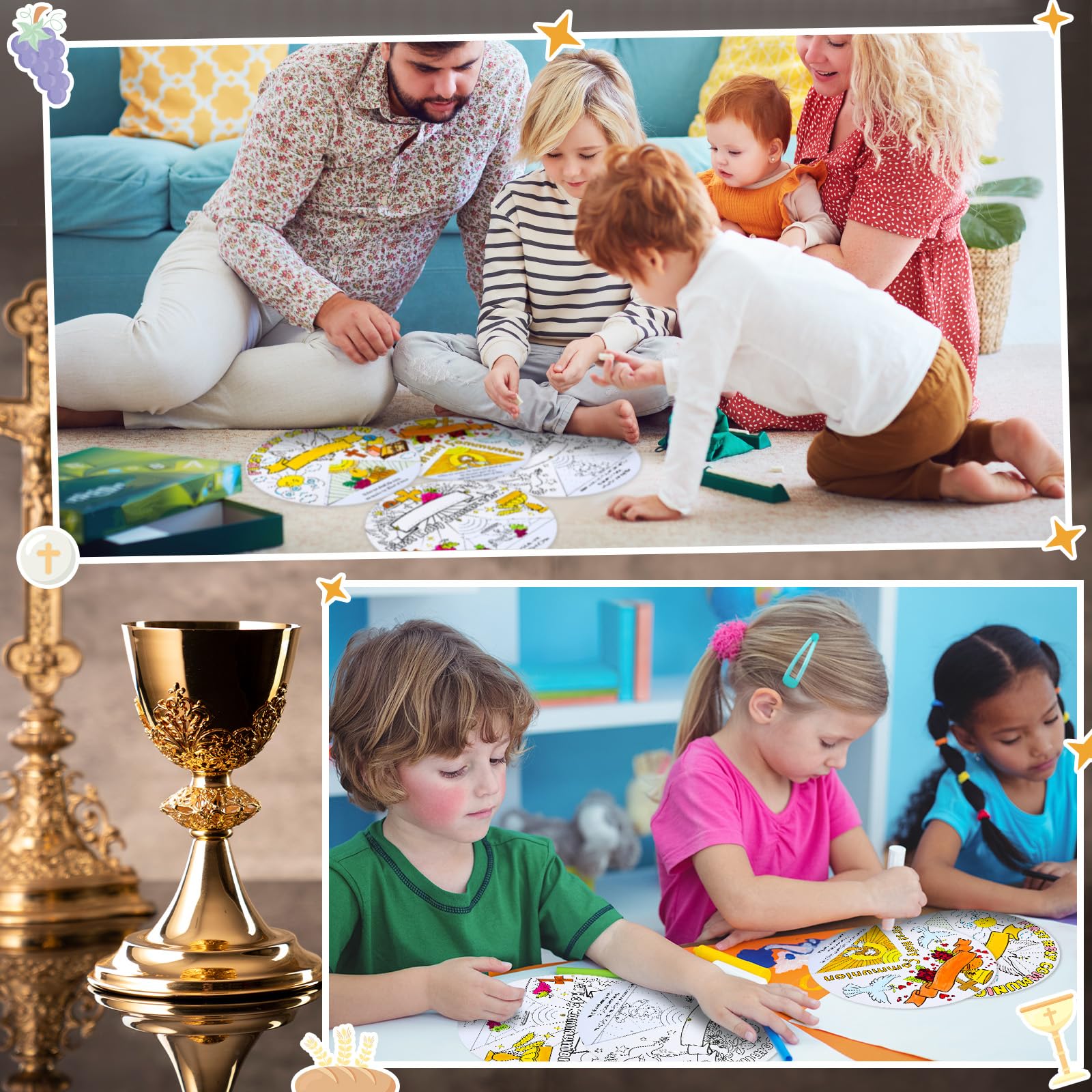 Snapklik.com : 12 Sets Color Your Own First Holy Communion Wheel Crafts ...