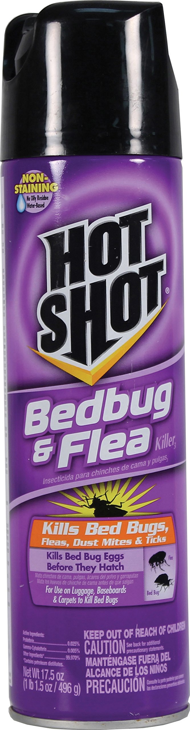 Amazon.com: Hot Shot bedbug y pulgas asesino aerosol, 17.5 onzas ...