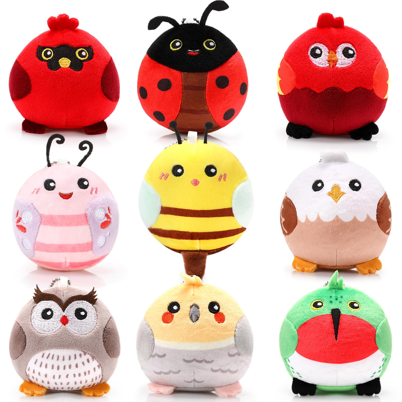 Amazon.com: Libima 9 Pcs Mini Stuffed Animals Keychains 3.15 Inch Small ...